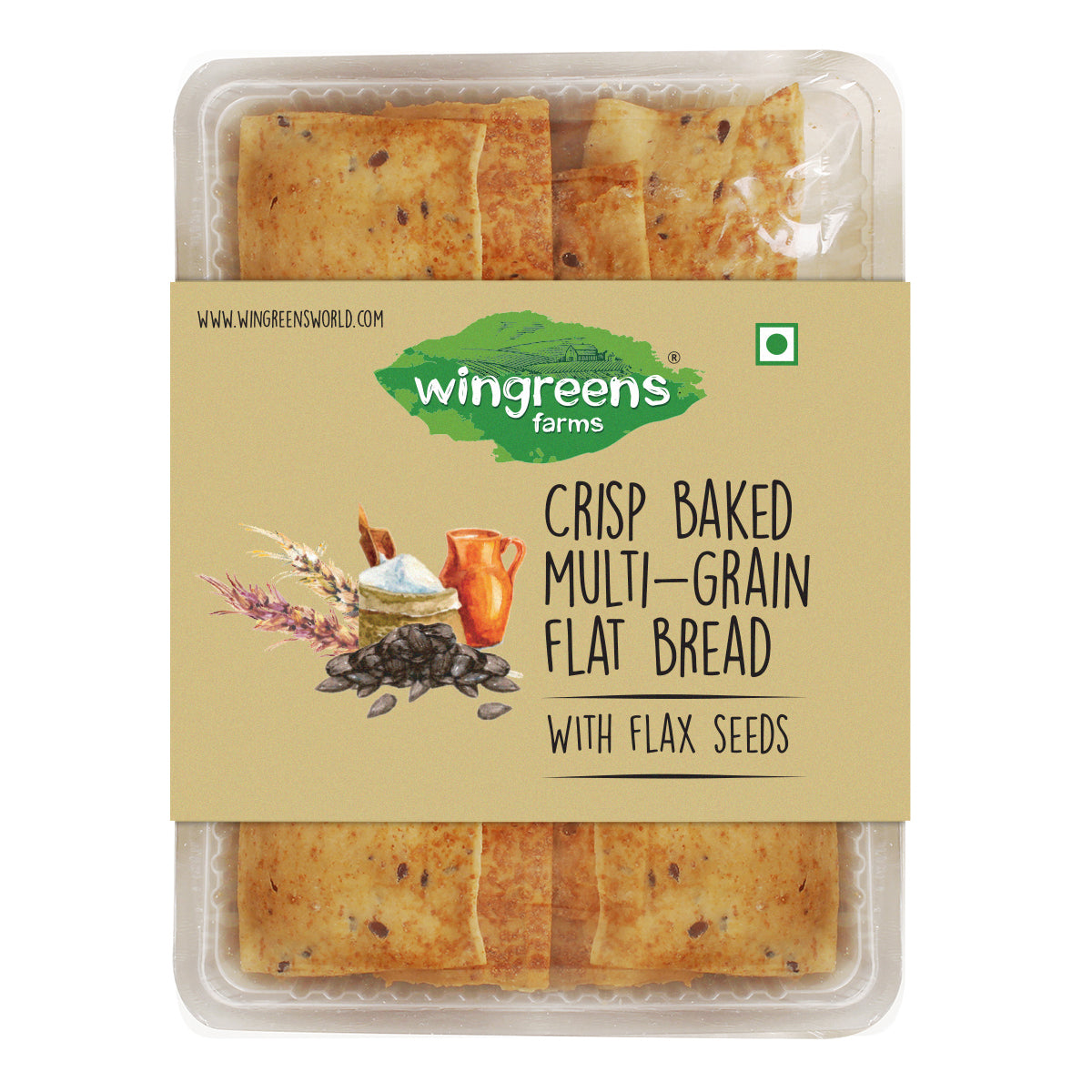 Wingreens Farms Baked Multigrain Flatbread - 100 gms – Veeha Foods