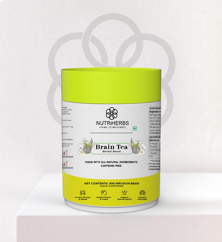 Nutriherbs Brain Tea (Infusion Bags) - 30 bags - Veeha Foods