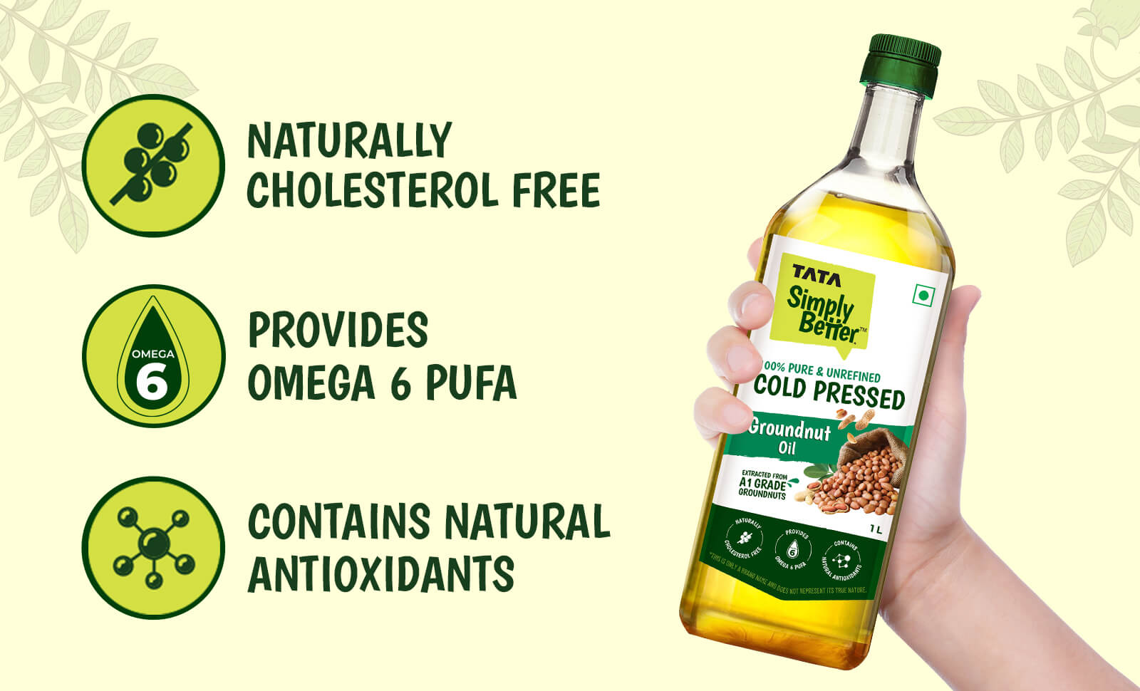 Tata Simply Better Ground Nut Oil - 1 Ltr - Veeha Foods
