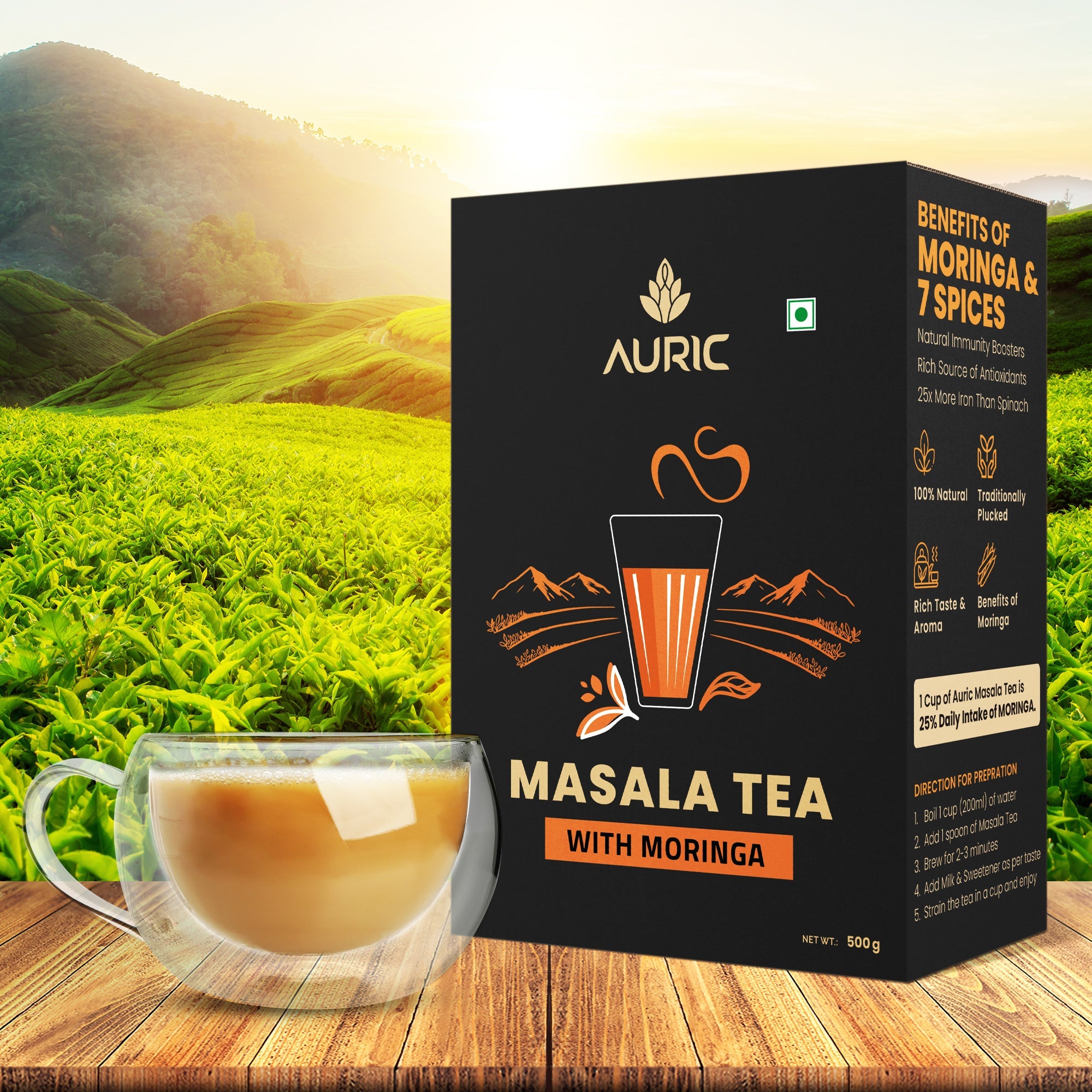 Auric Masala Tea Kadak Masala Chai Powder with Moringa – Veeha Foods