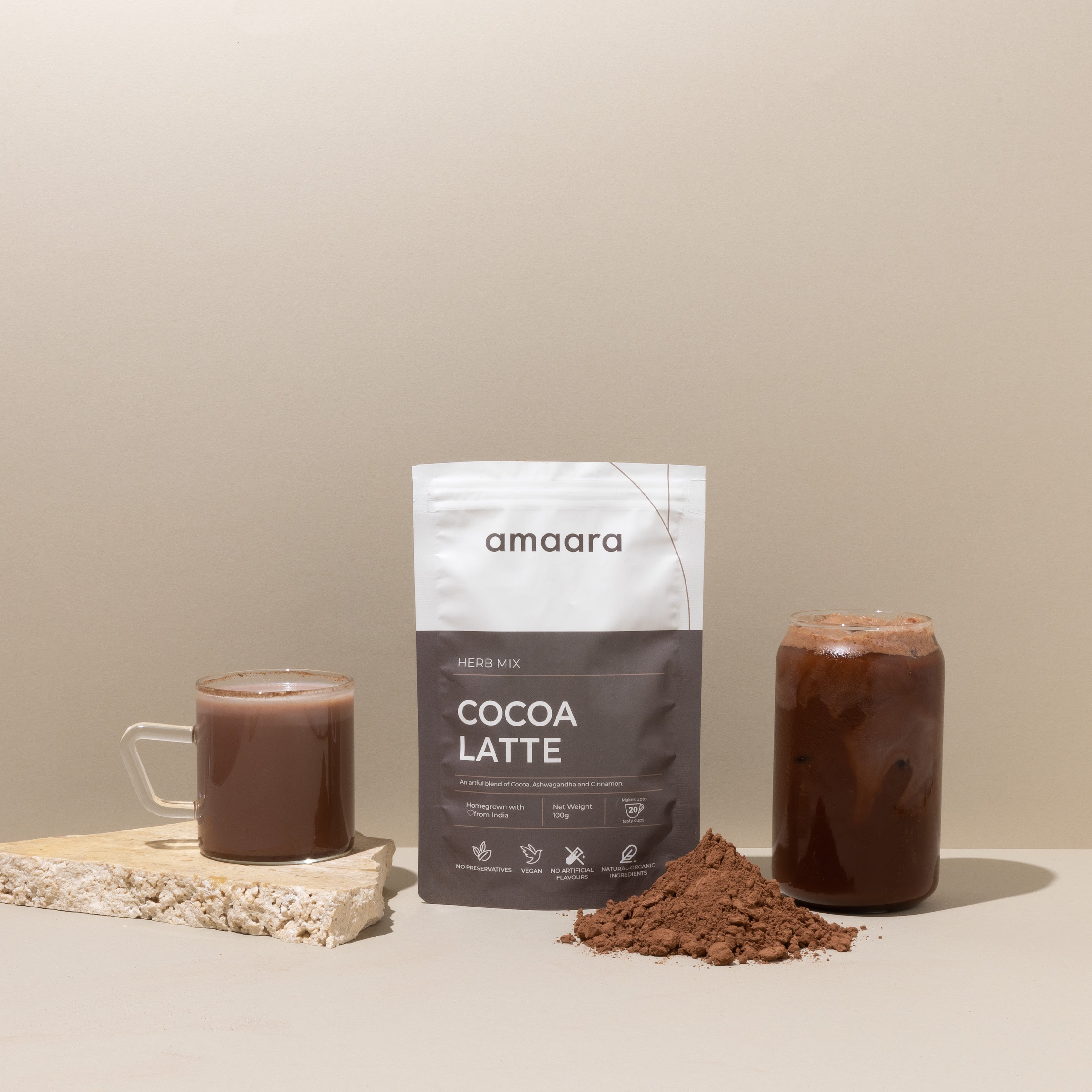 Amaara herbs Cocoa Latte Herb Mix - 100 gms - Veeha Foods