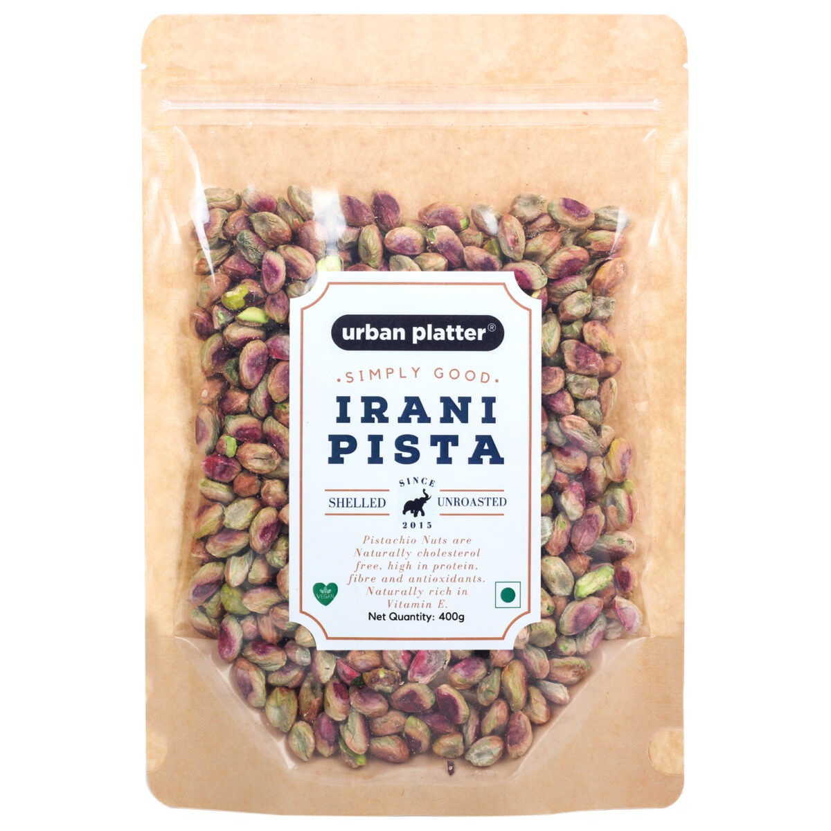 Urban Platter Whole Raw Shelled Pistachio (Pista) - 400 gms – Veeha Foods