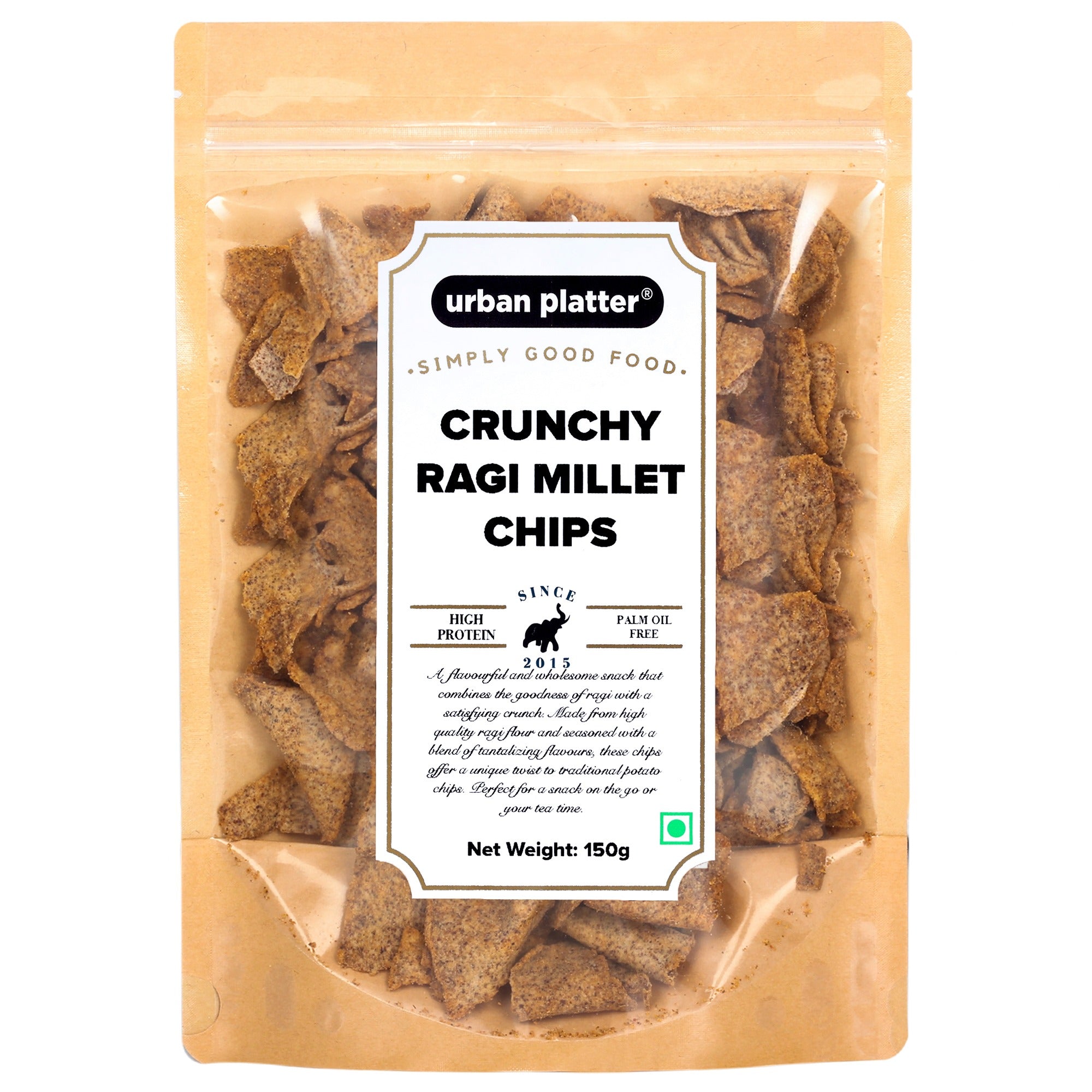 Urban Platter Crunchy Ragi Millet Chips - 150 gms - Veeha Foods