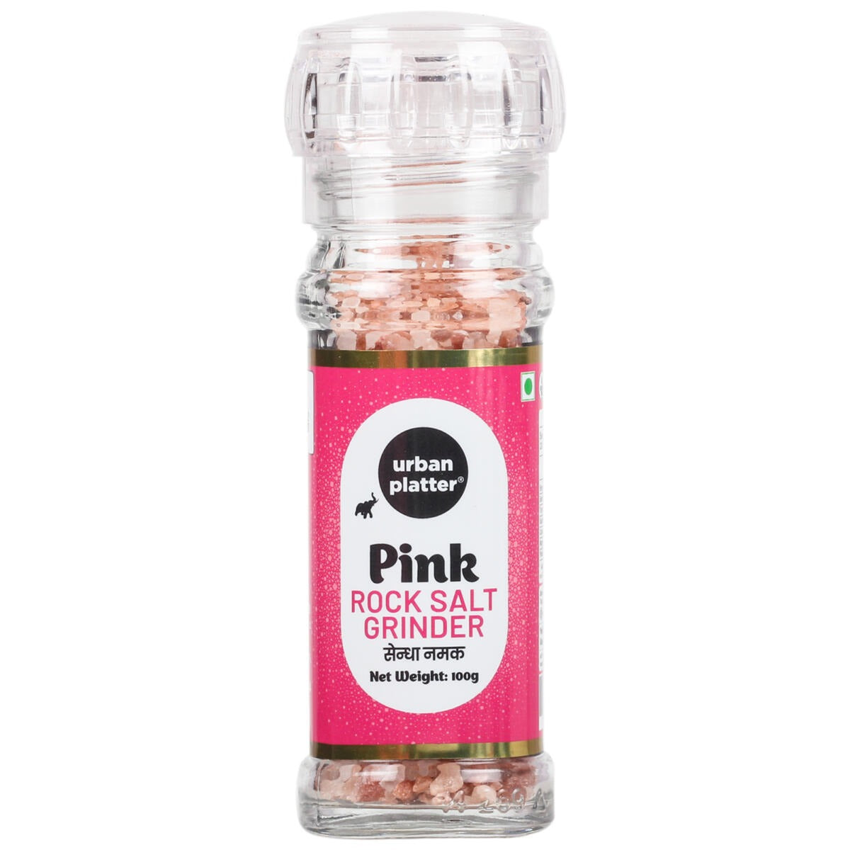 Urban Platter Pink Himalayan Rock Salt Grinder - 100 gms - Veeha Foods