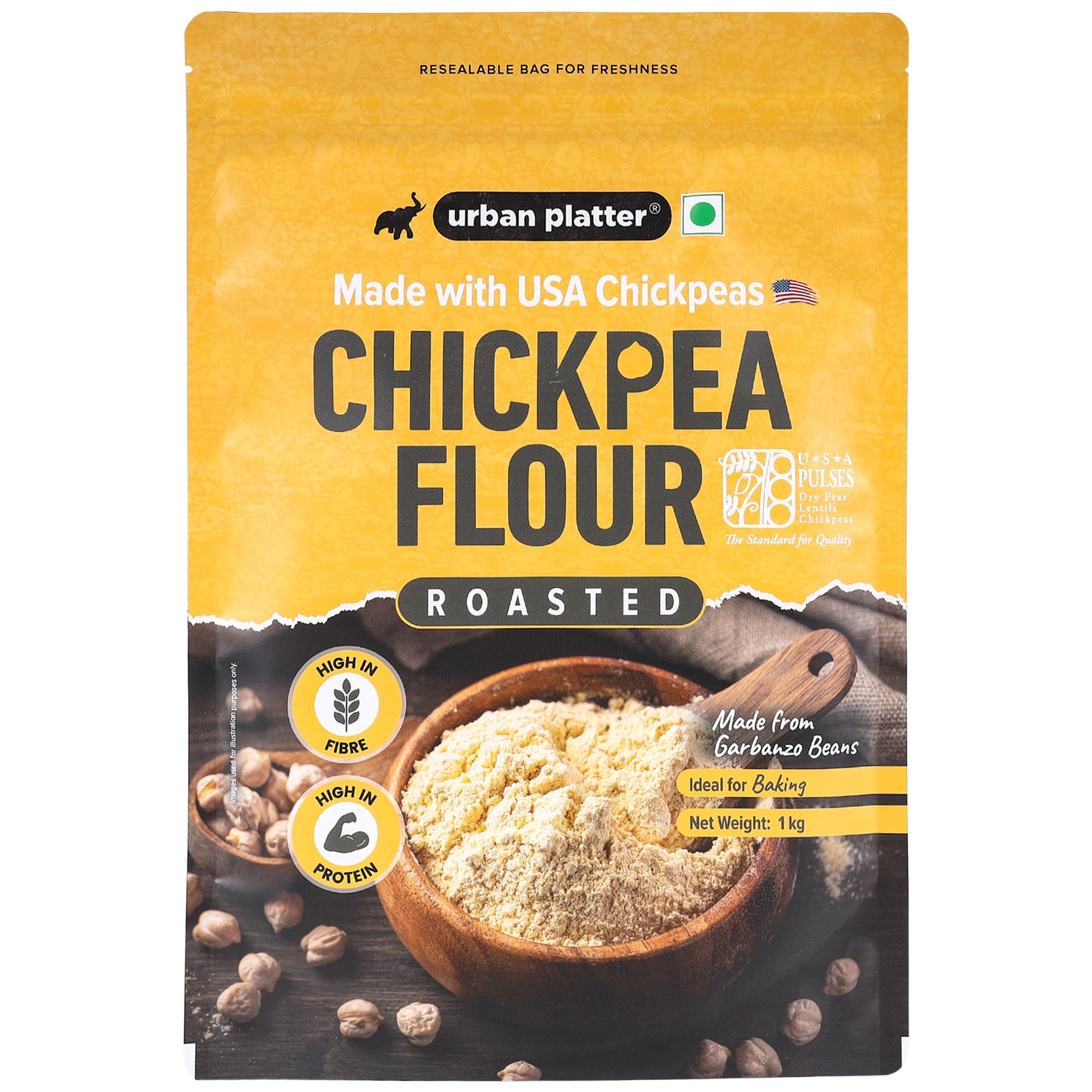 Urban Platter USA Roasted Chickpeas Flour - 1 kg - Veeha Foods