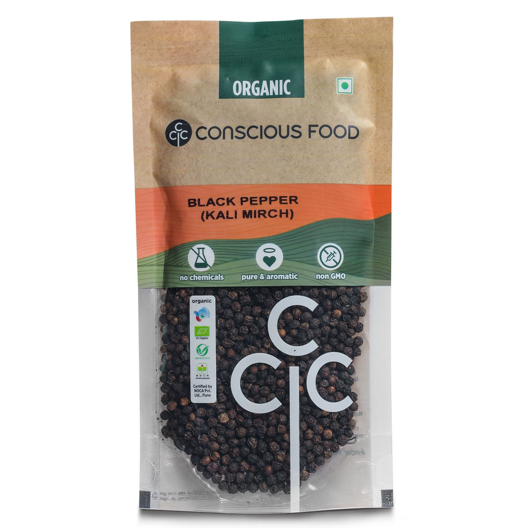 Conscious Food Kaali Mirch / Black Pepper - 100 gms - Veeha Foods