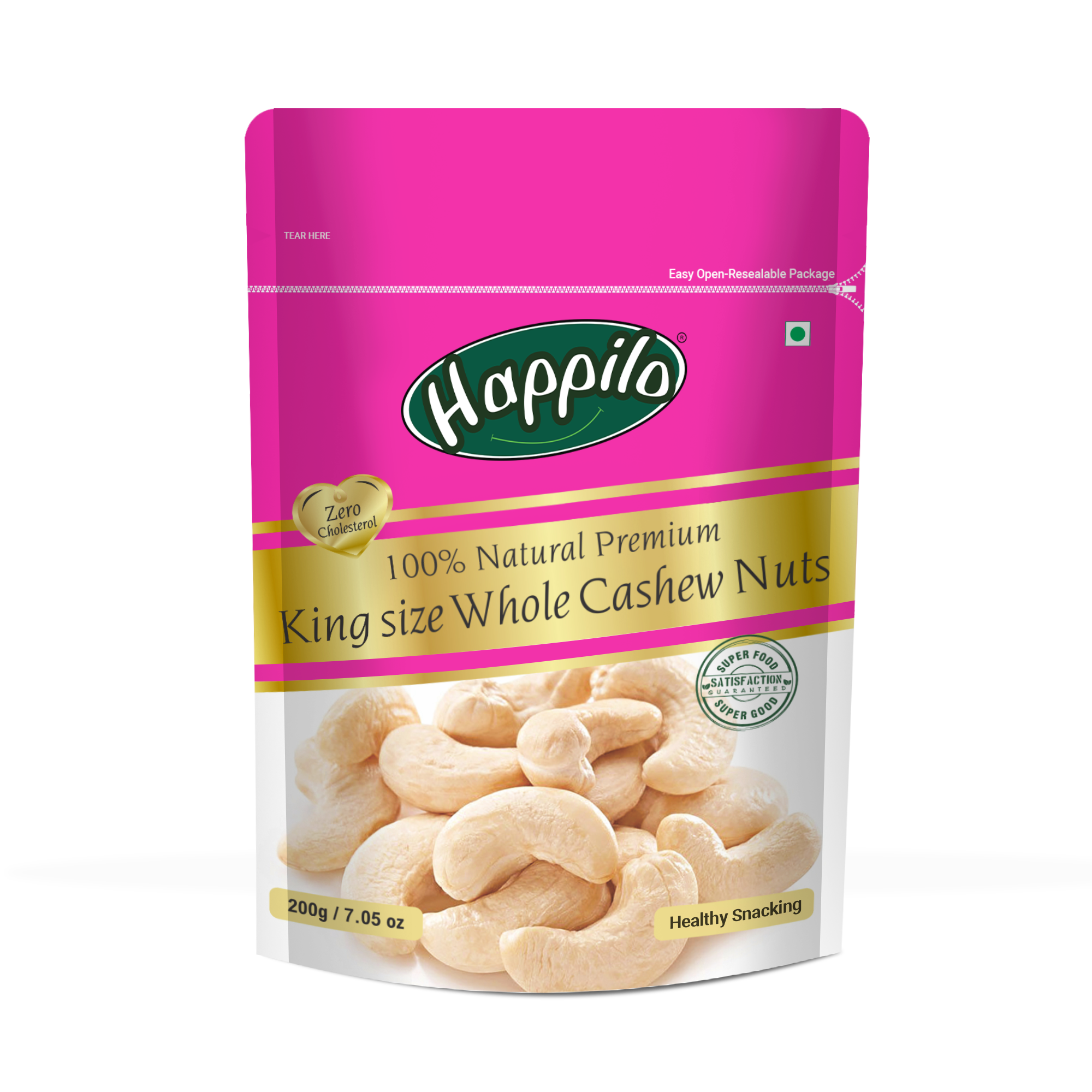 Happilo King Size Premium Whole Cashew Nuts - 200 gms – Veeha Foods
