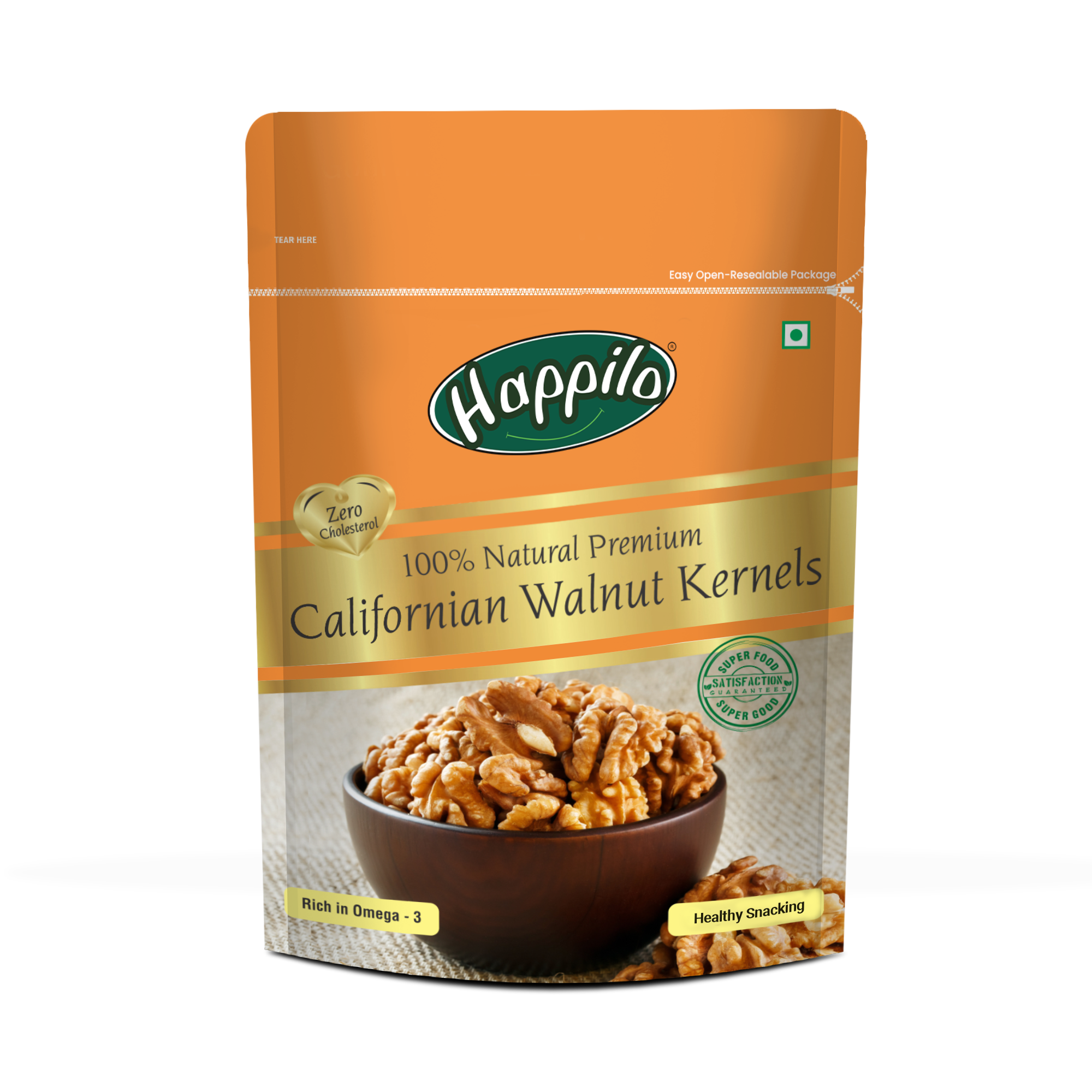 Happilo 100% Natural Californian Walnut Kernels - 200 gms - Veeha Foods