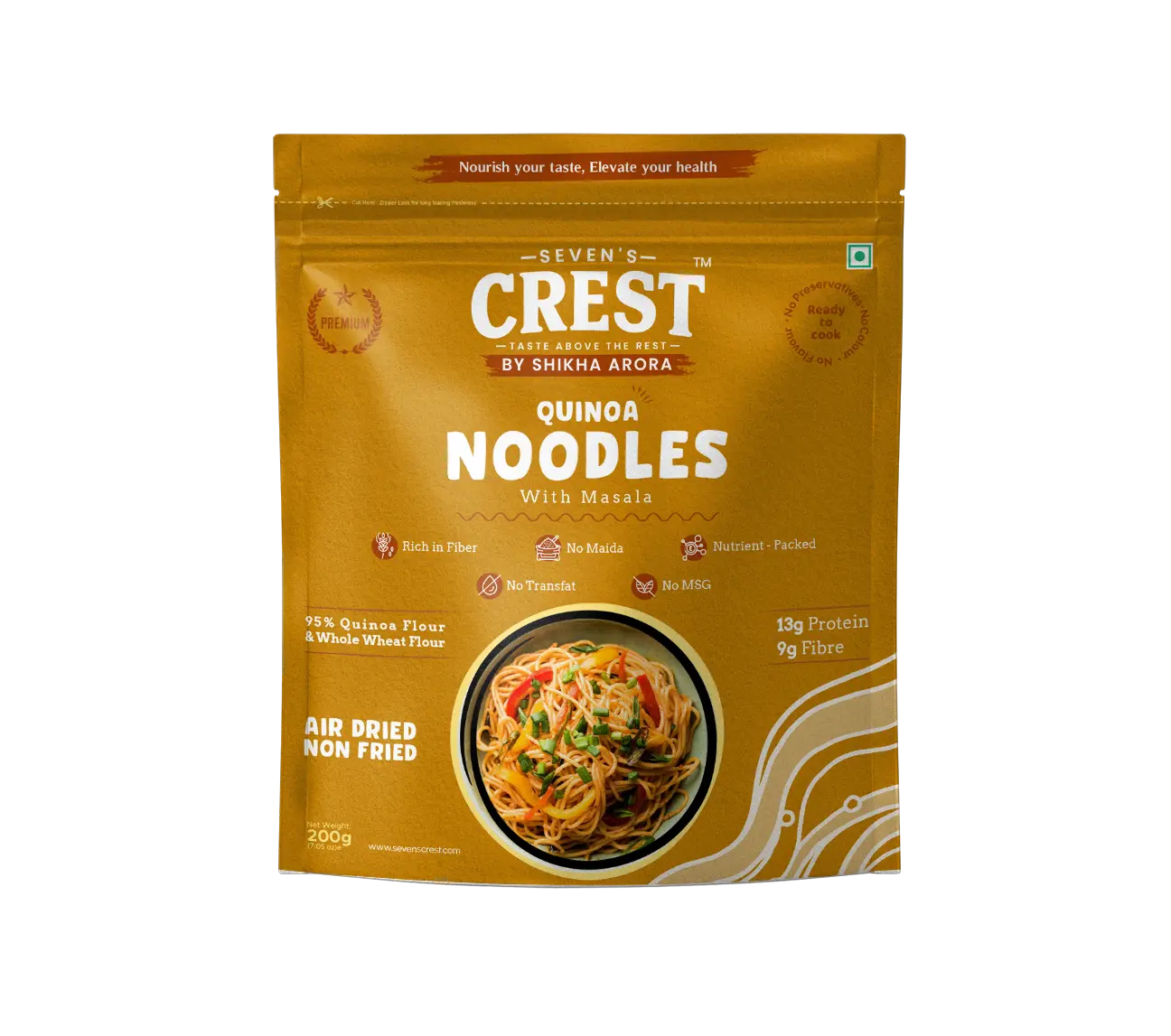 Seven’s Crest Quinoa Noodles With Masala - 200 gms - Veeha Foods