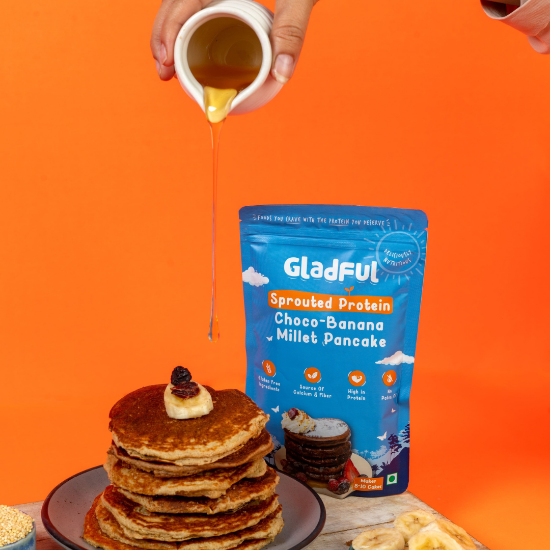 Gladful Choco - Banana Pancake Mix with sprouted Millets and Lobia Mas ...