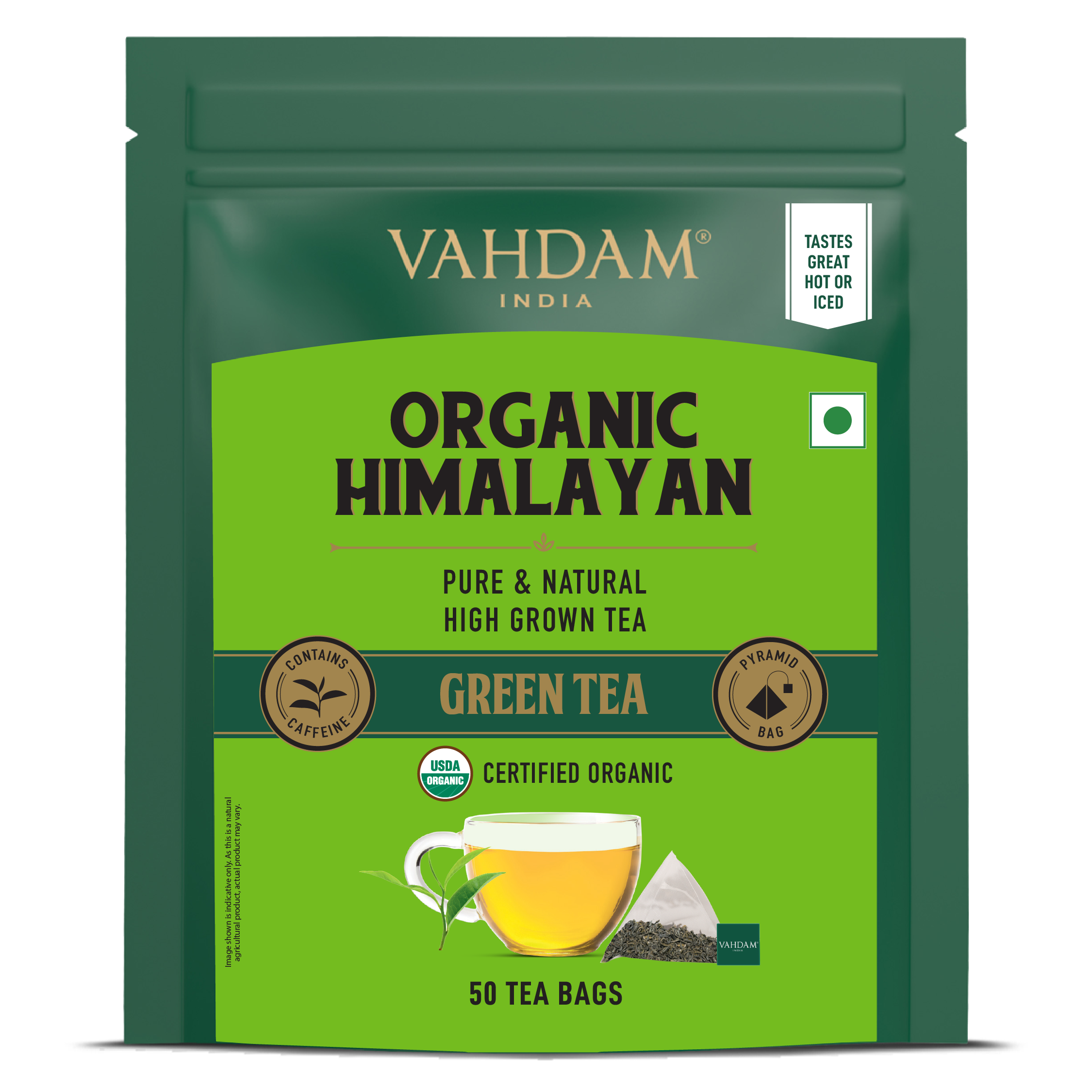 Vahdam Organic Himalayan Green Tea - 50 Count - Veeha Foods