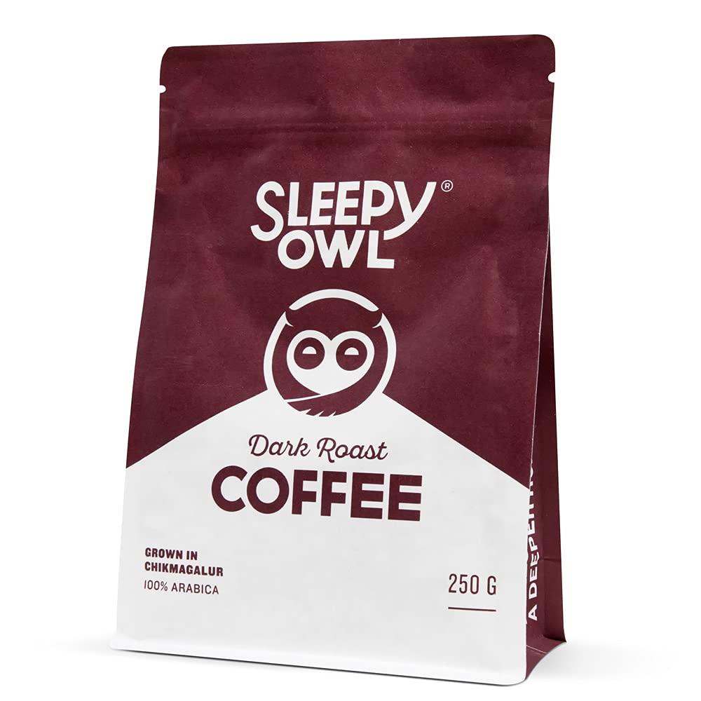 Sleepy Owl Dark Roast Fine Grind Coffee - 250 Gms - Veeha Foods