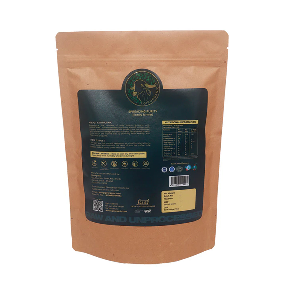 Gir Oraganic Raw & Organic Jaggery Powder - Veeha Foods