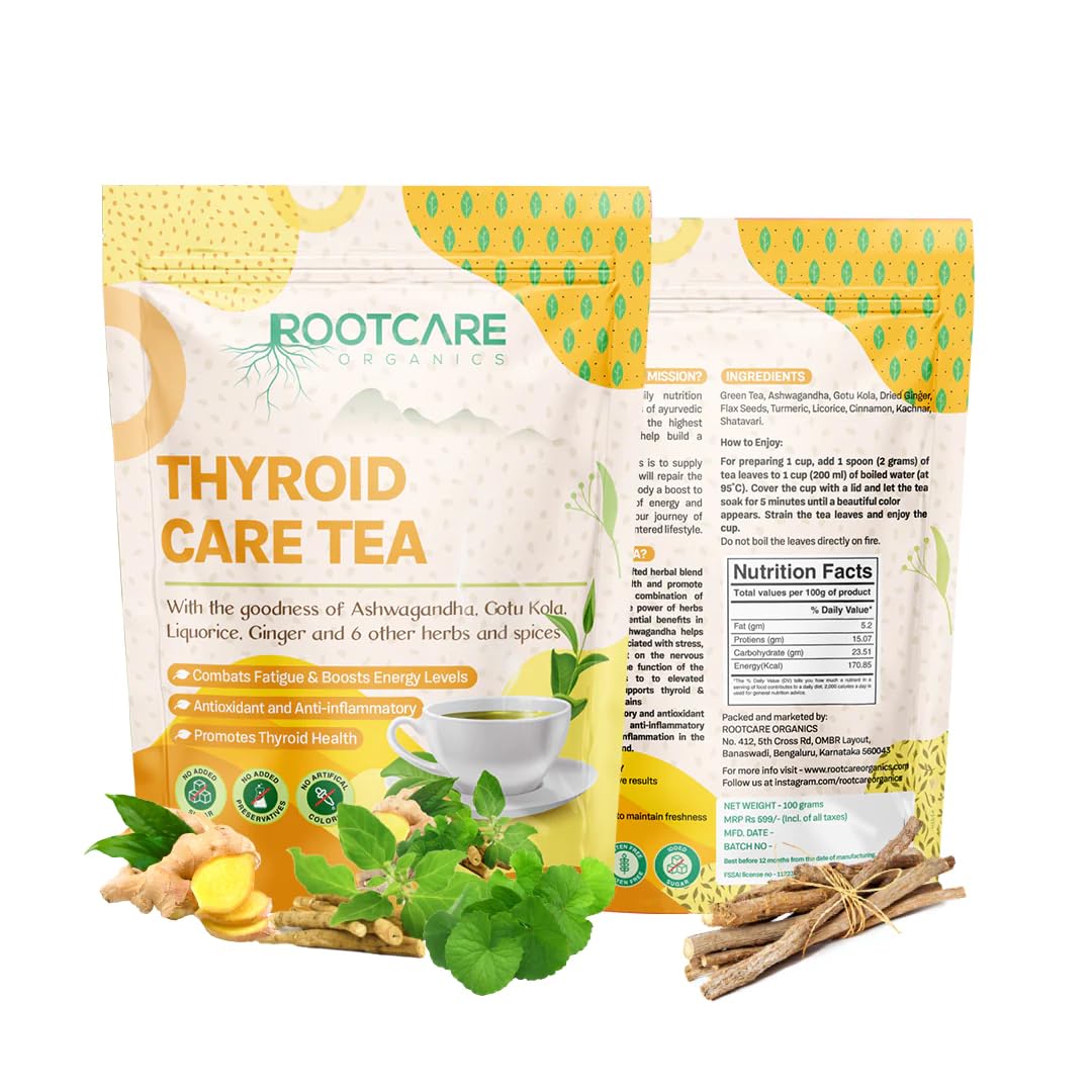 Rootcare Organics Thyroid Tea - 100 gms - Veeha Foods