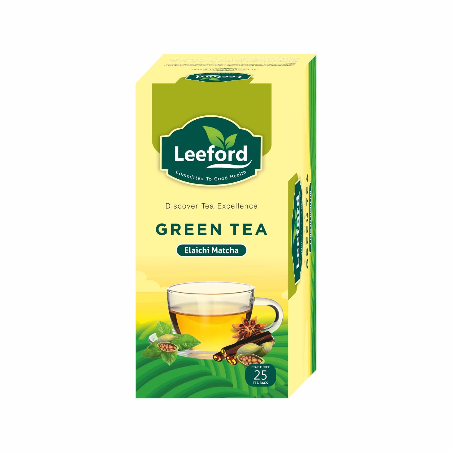 Leeford Elaichi Matcha Green Tea For Weight Loss - 25 Infusion Bags ...