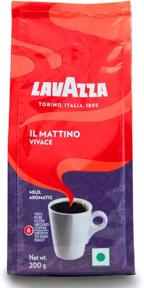 Lavazza Mattino Vivace Pure Filter Ground Coffee Powder - Veeha Foods
