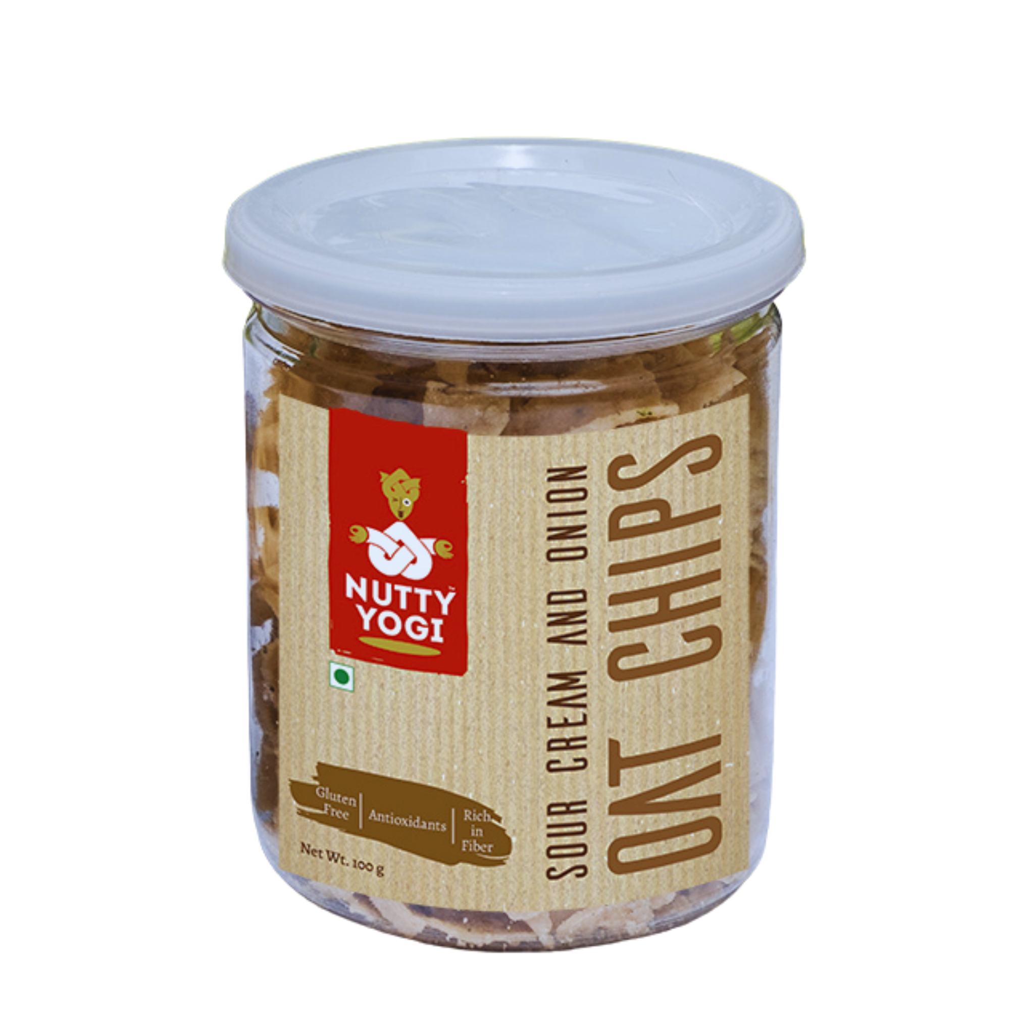 Nutty Yogi Sour Cream and Onion Oats Chips -100gms - Veeha Foods