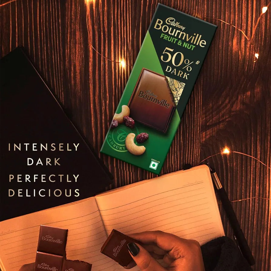 Cadbury Bournville Fruit & Nut 50% Dark Chocolate Bar - Each 75 Gms (P ...