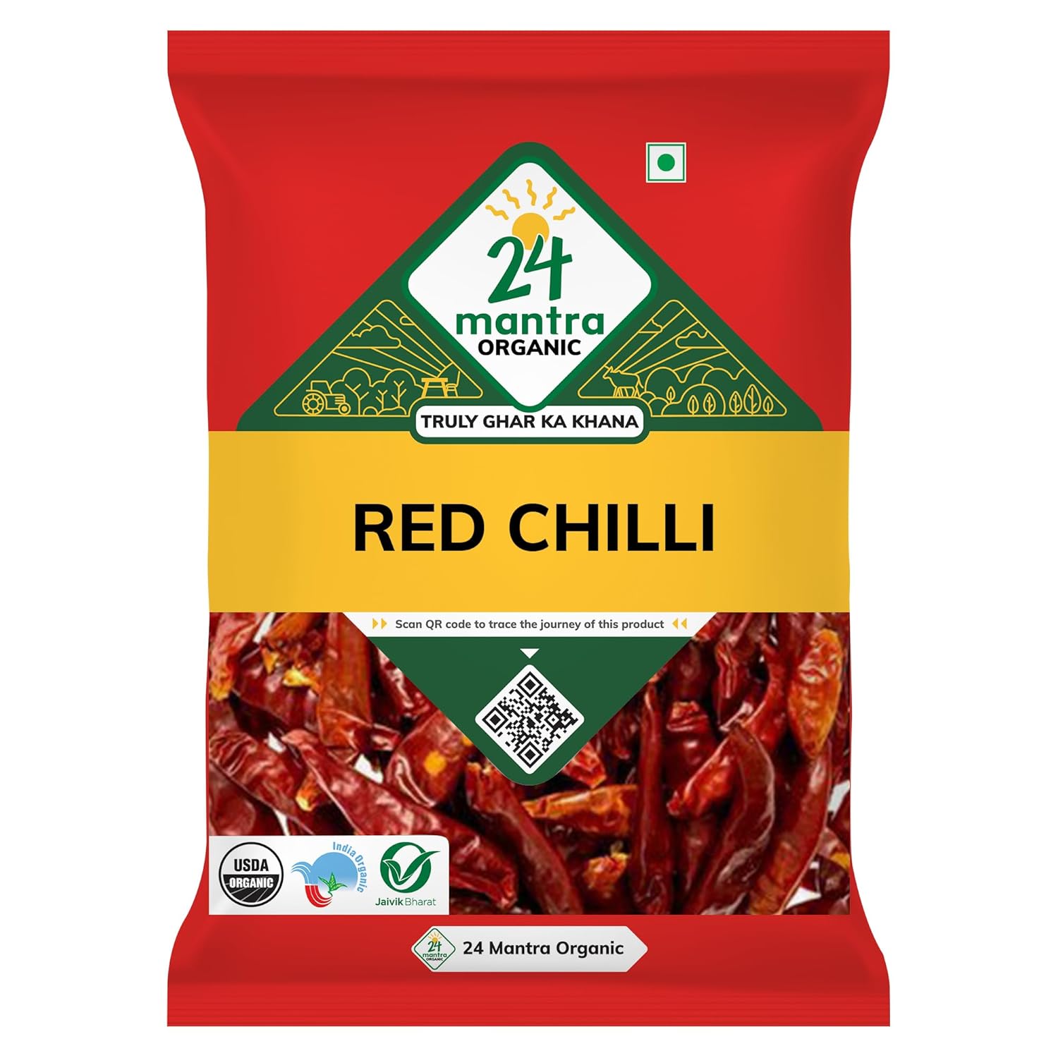 24 Mantra Organic Red Stick Chilly - 100 gms – Veeha Foods