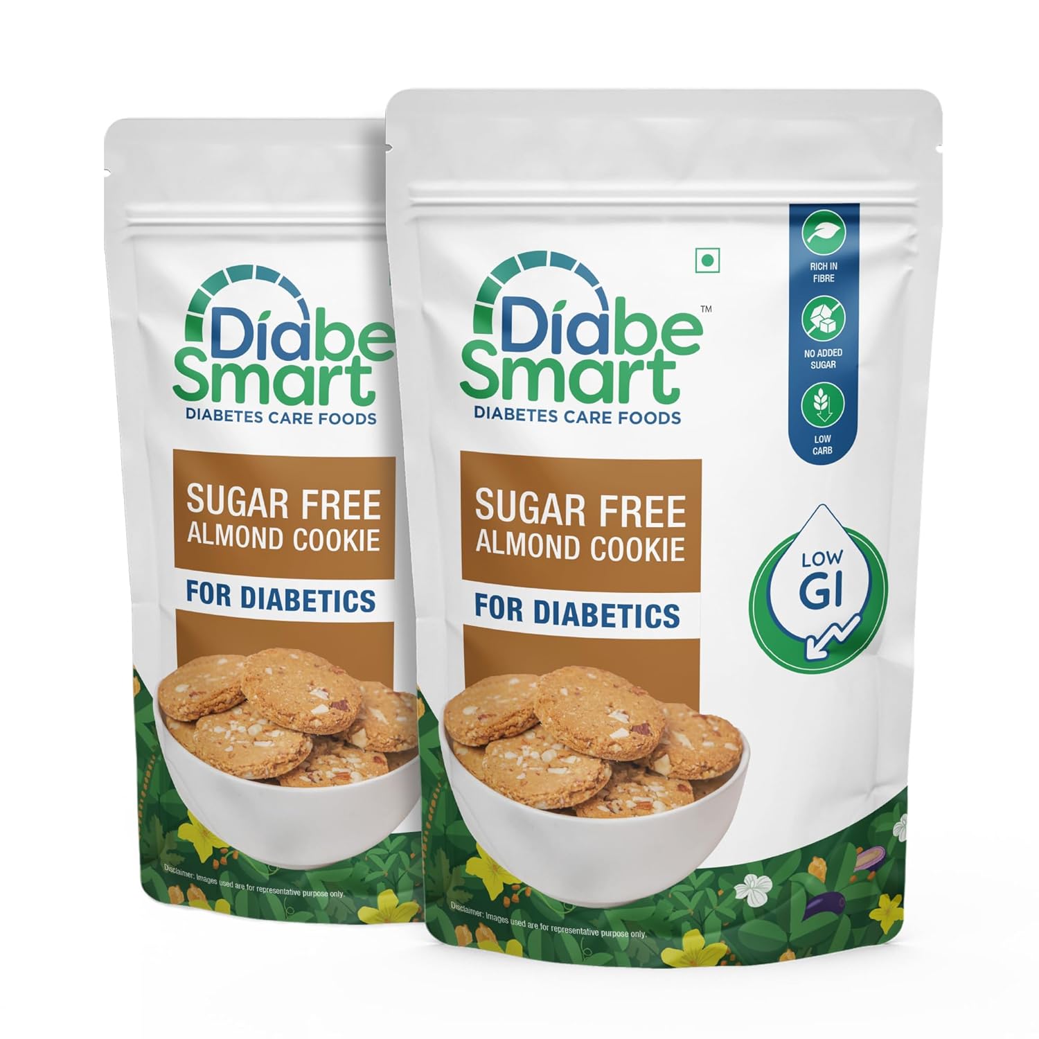 Diabe Smart Diabetic Almond Cookies Sugar Free Biscuits - 200 gms (Pac ...