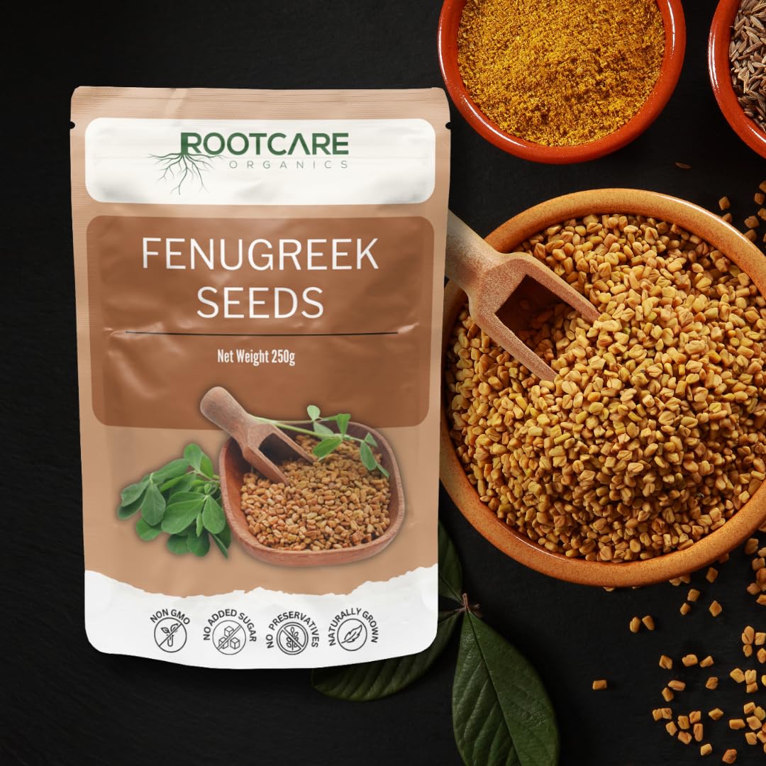 Rootcare Organics Fenugreek Seeds (Methi Dana) - 250 gms - Veeha Foods