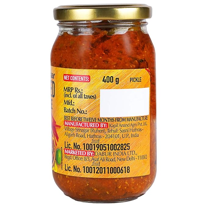 Dabur Hommade Mixed Pickle - 400 gms - Veeha Foods