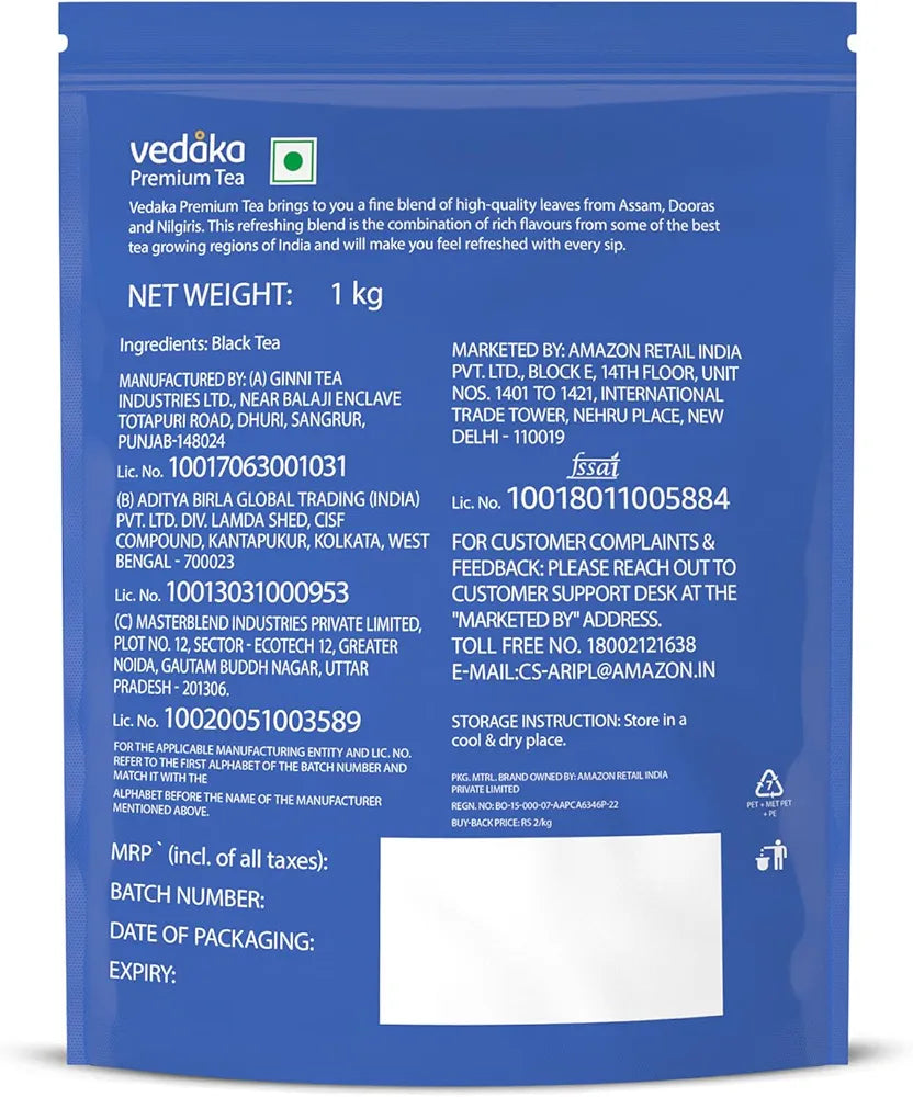 Vedaka Premium Tea - 1 kg - Veeha Foods