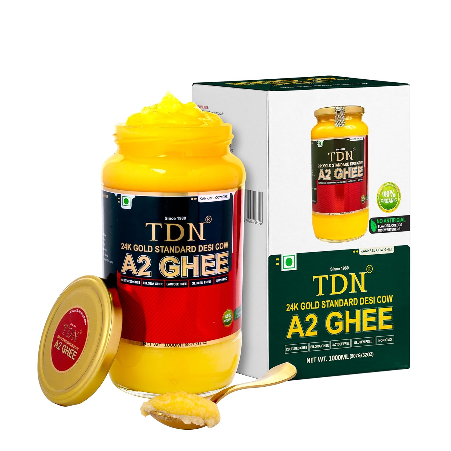 Tdn Farm Fresh A2 Cow Ghee - 1000 gms - Veeha Foods