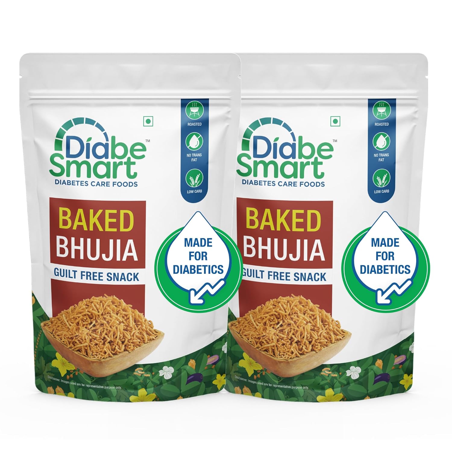Diabe Smart Diabetic Baked Bhujia - 200 gms (Pack of 2) - Veeha Foods