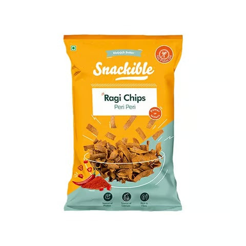Snackible Peri Peri Ragi Chips - 165 gms - Veeha Foods