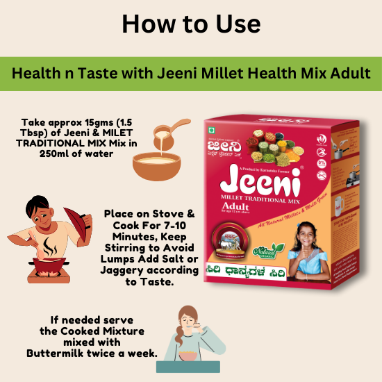 Jeeni Millet Traditional Mix Adult - 900 gms - Veeha Foods