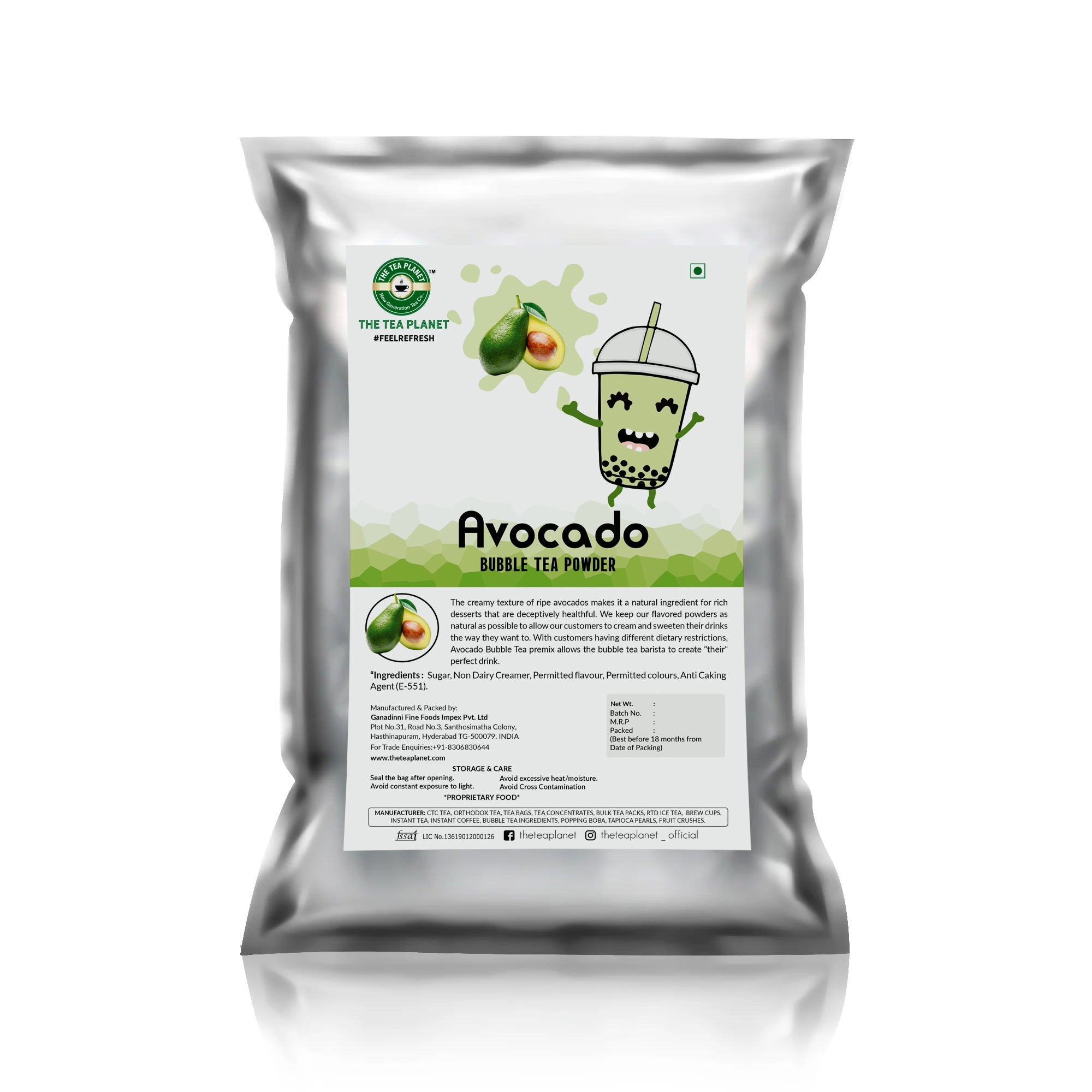 The Tea Planet Avocado Bubble Tea premix - 1 kg - Veeha Foods