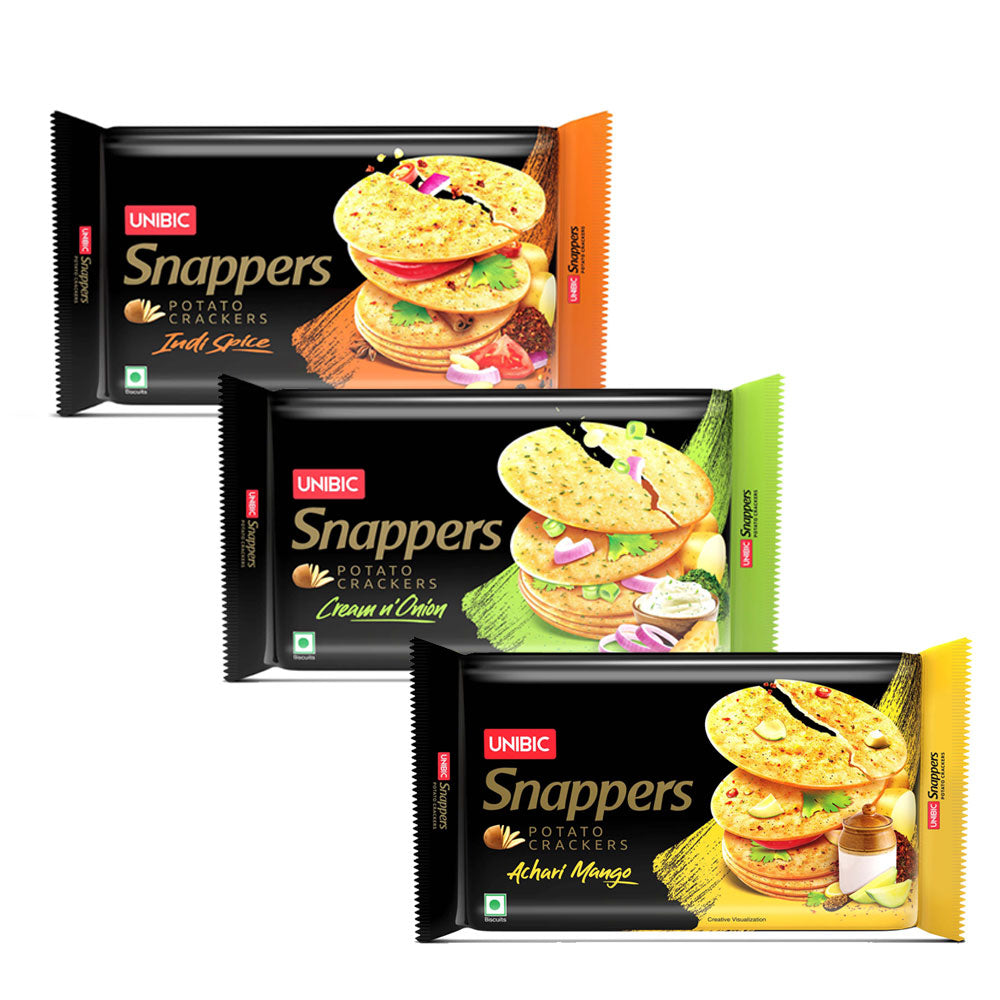 Unibic Snappers Assorted Flavored Potato Biscuits - 300 gms (Pack of 3 ...