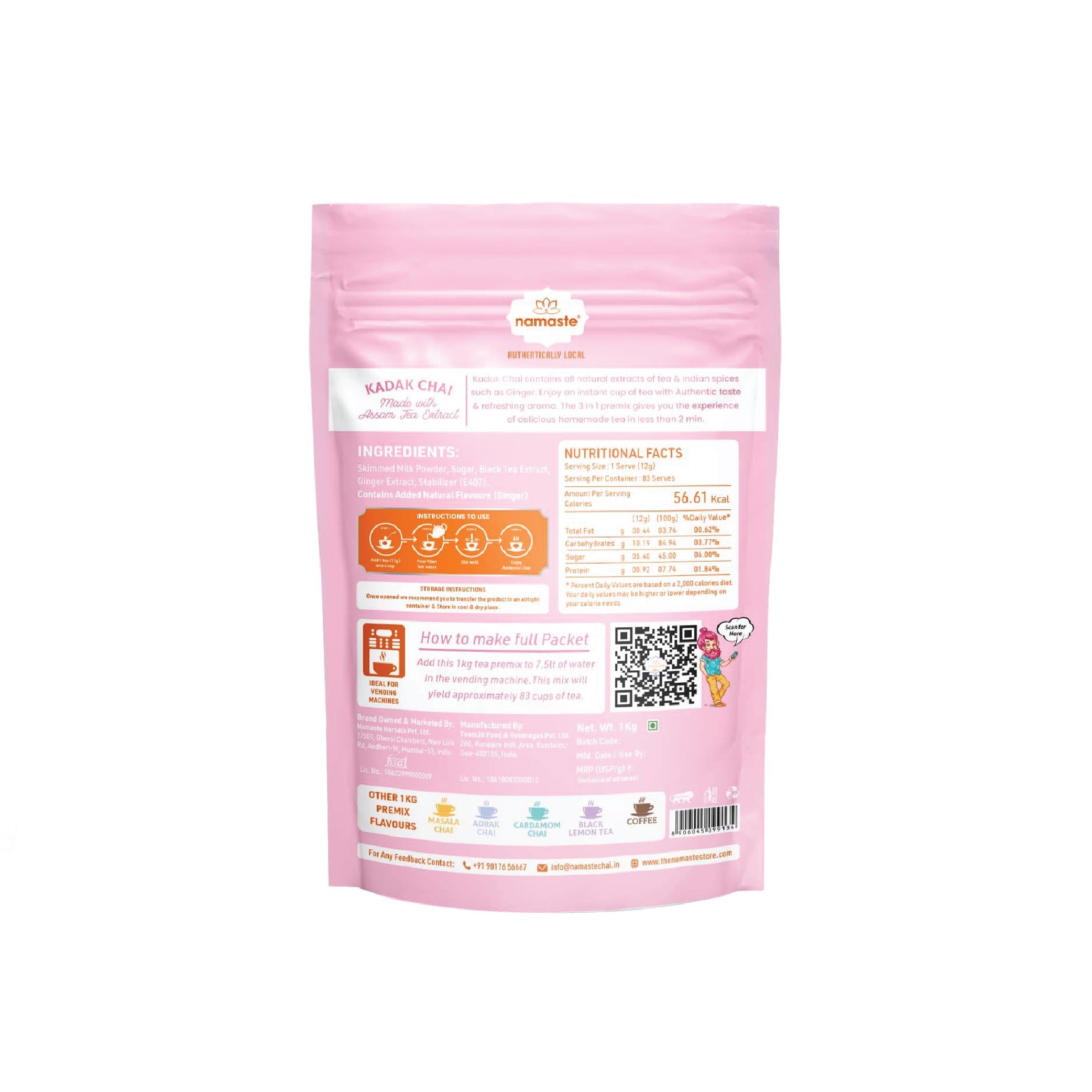 Namaste Chai Kadak Chai (83 Cups) - 1 kg – Veeha Foods