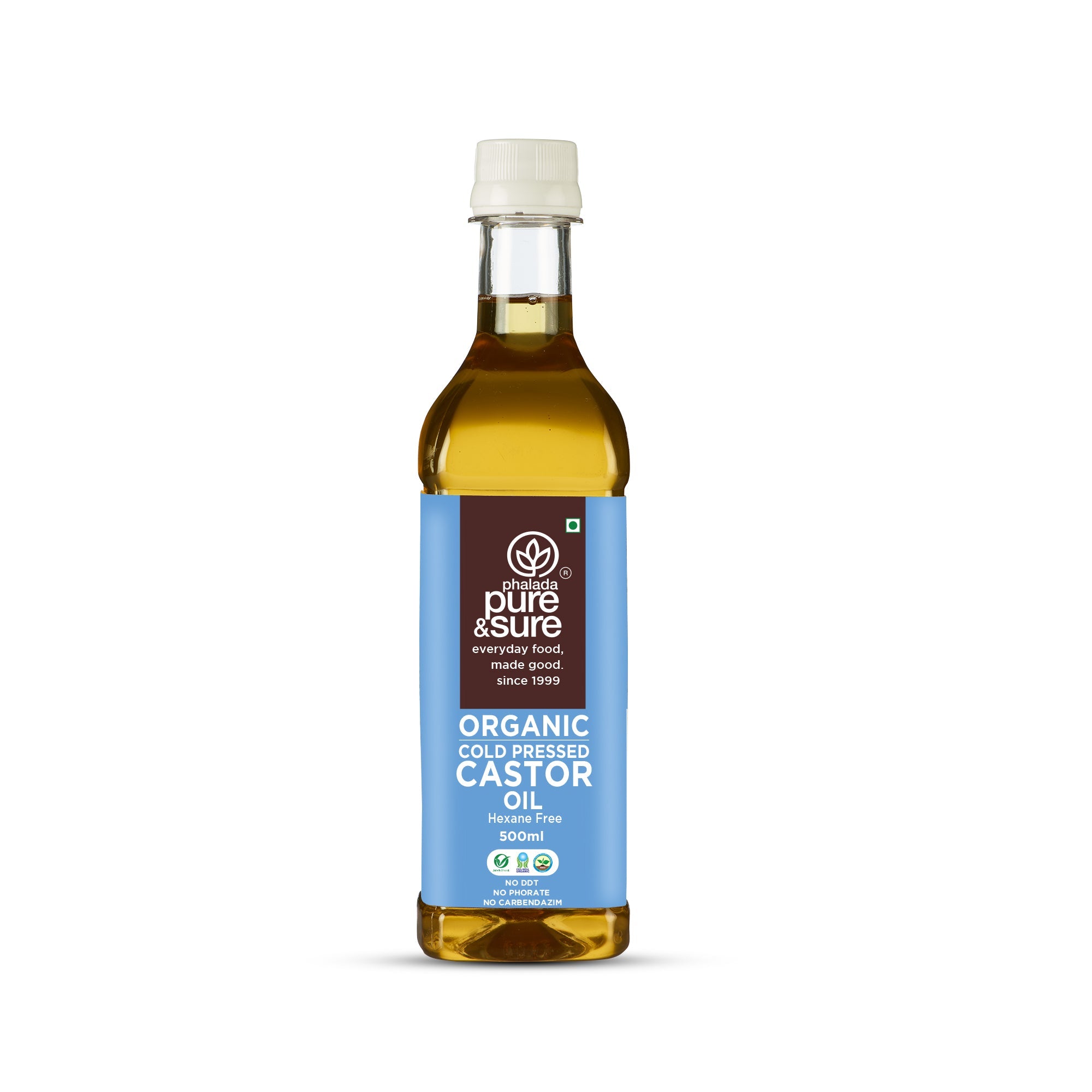 Pure & Sure Organic Castor Oil - 500 ml - Veeha Foods