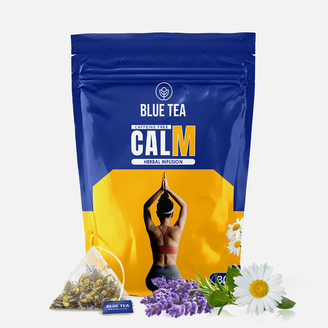 Blue Tea Calm Herbal Infusion - 30 Tea Bags - Veeha Foods