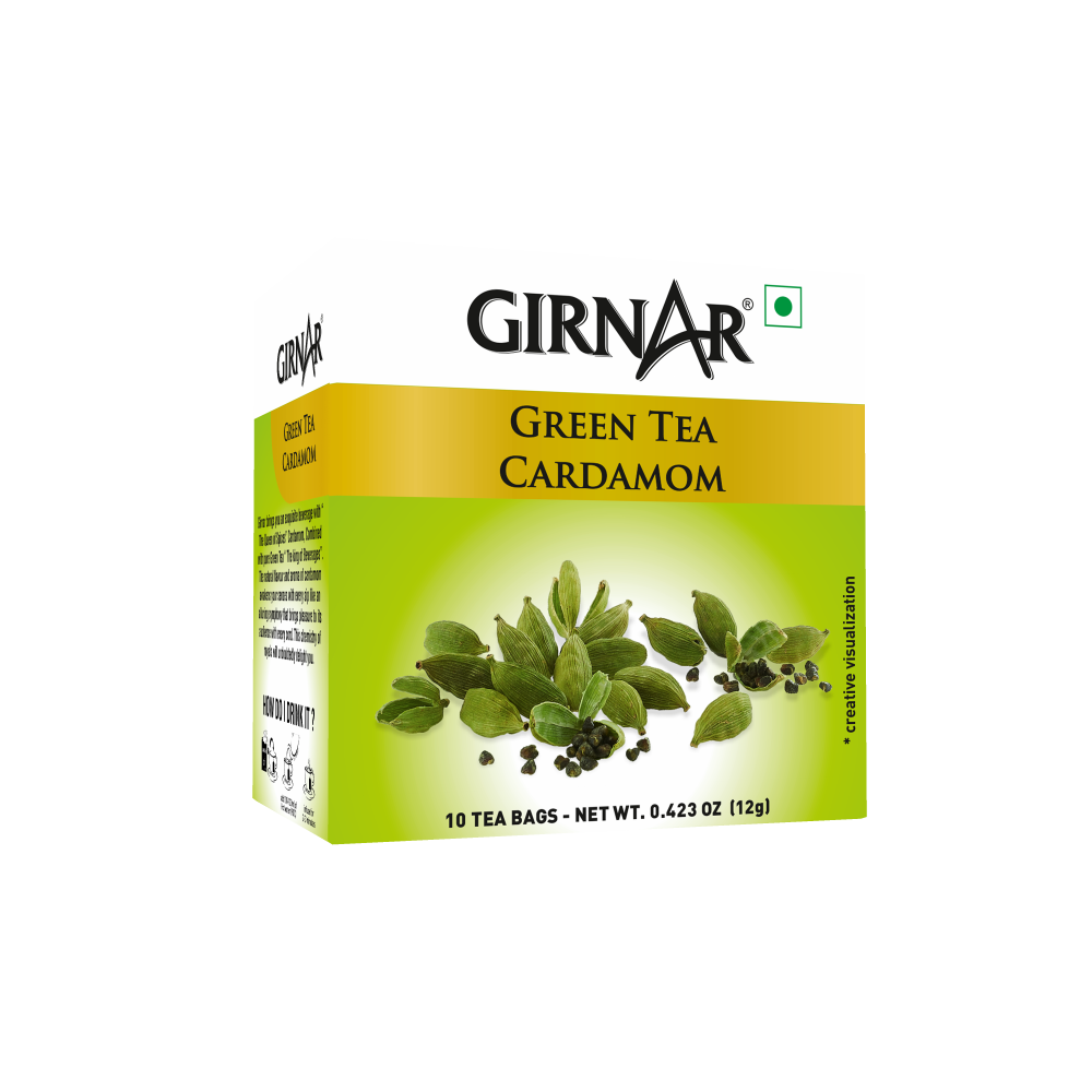 Girnar Green Tea Bags - Cardamom - 10 Tea Bags – Veeha Foods