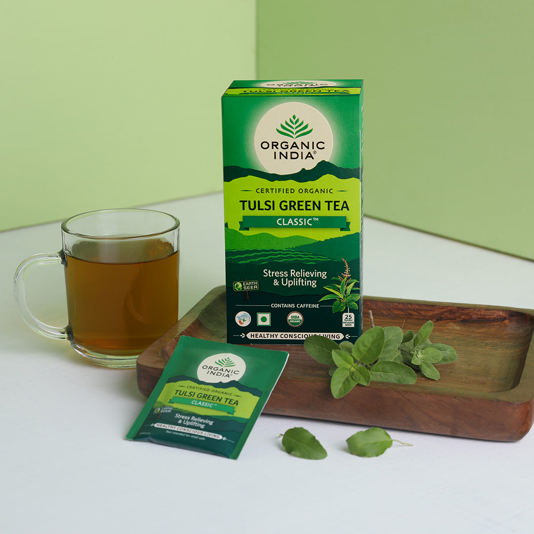 Organic India Tulsi Green Tea Classic – Veeha Foods