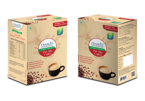Diabliss Diabetic Friendly Pre-Mix Coffee - 150 gms (Pack of 2) - Veeha ...
