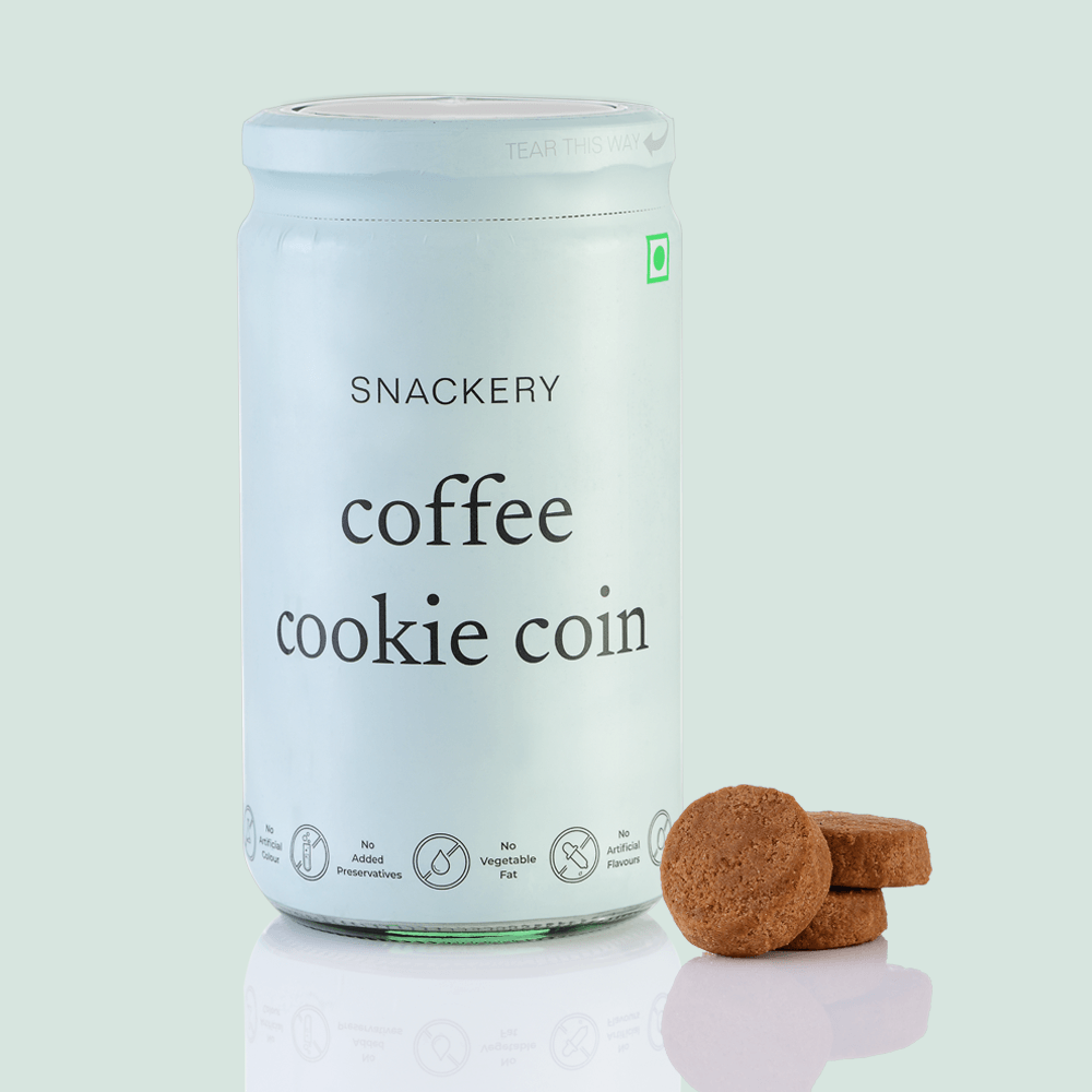 Snackery Coffee Cookie Coin - 150 gms - Veeha Foods