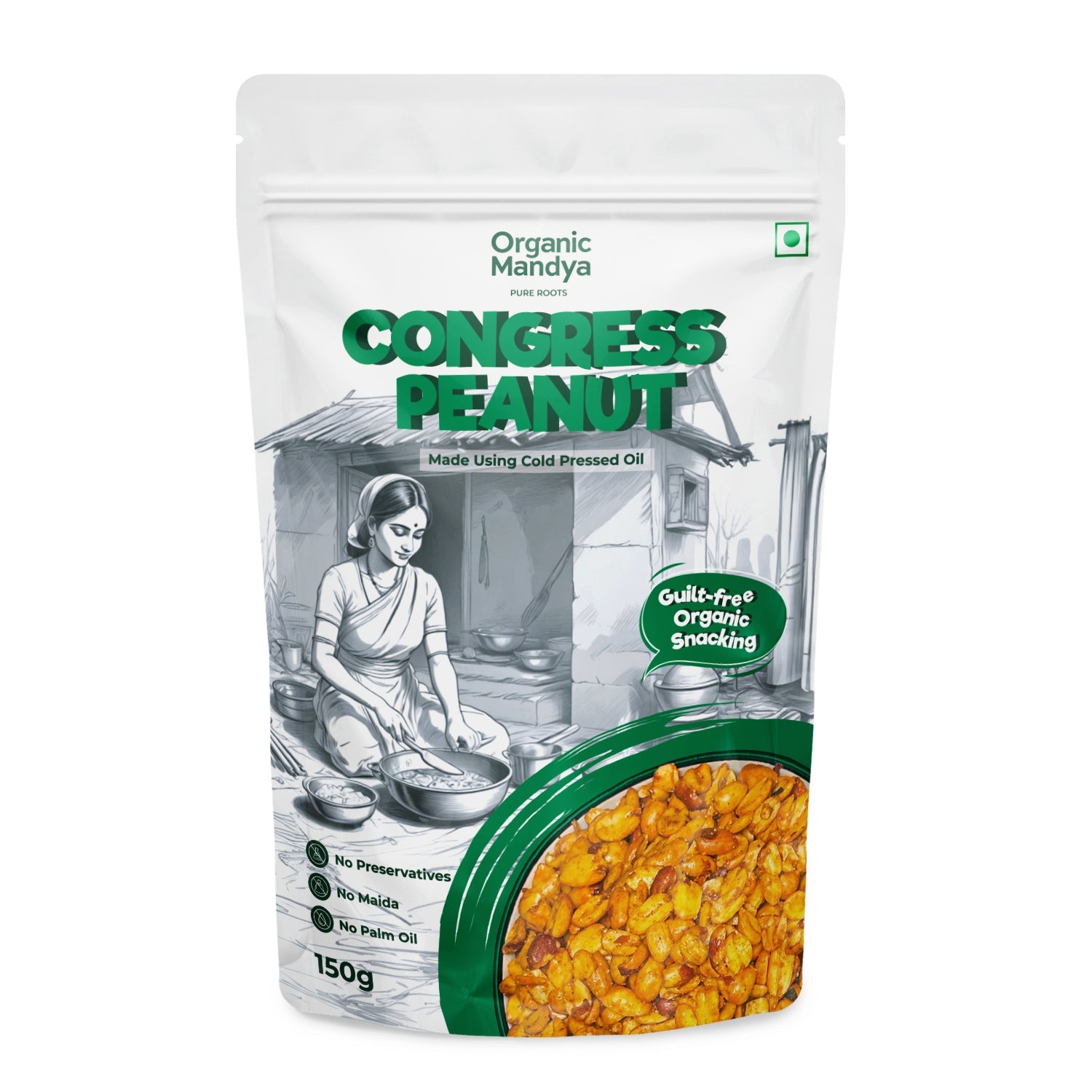 Organic Mandya Congress Peanut - 150 gms - Veeha Foods