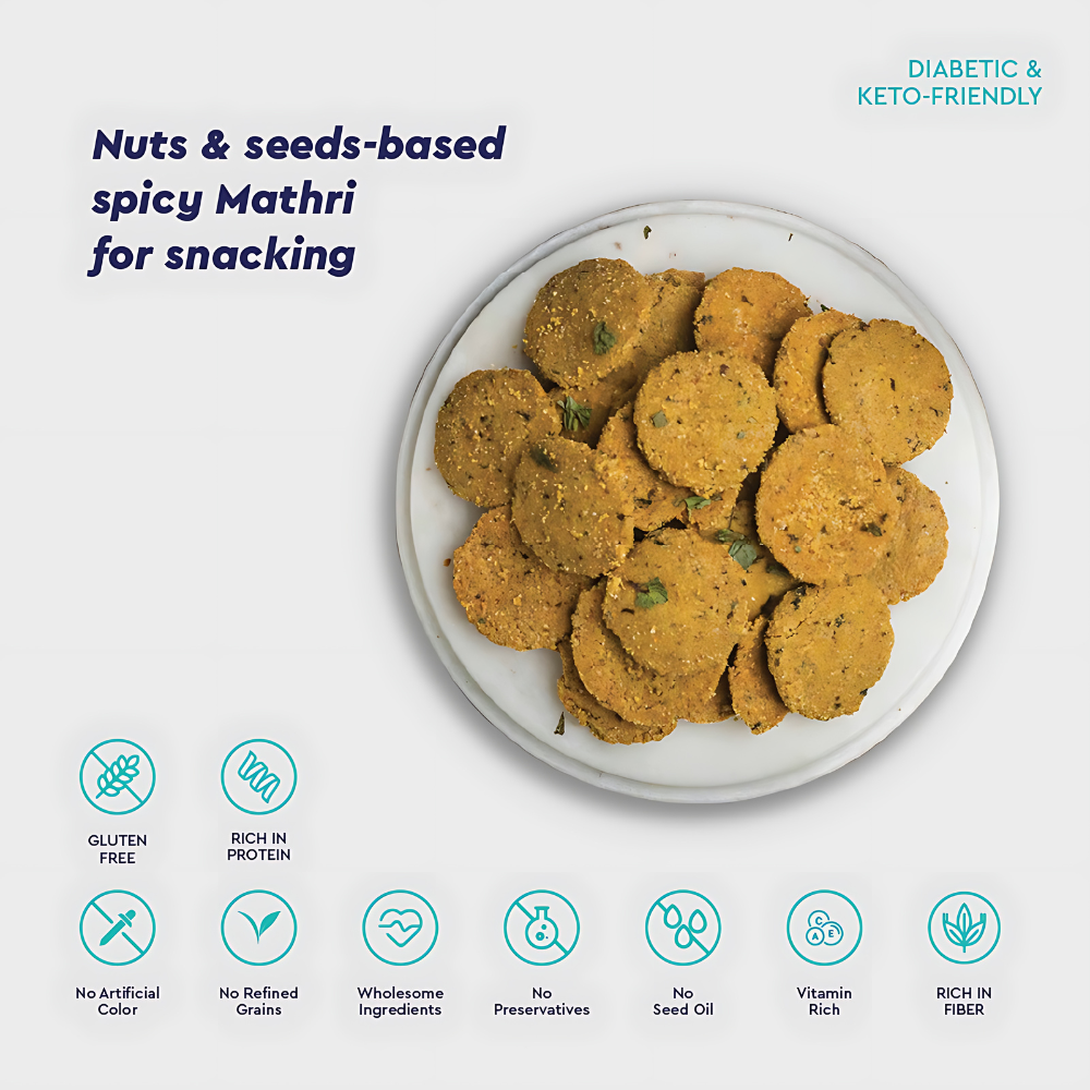 Upside Health Mathri (Methi Flavour) - 45 gms - Veeha Foods