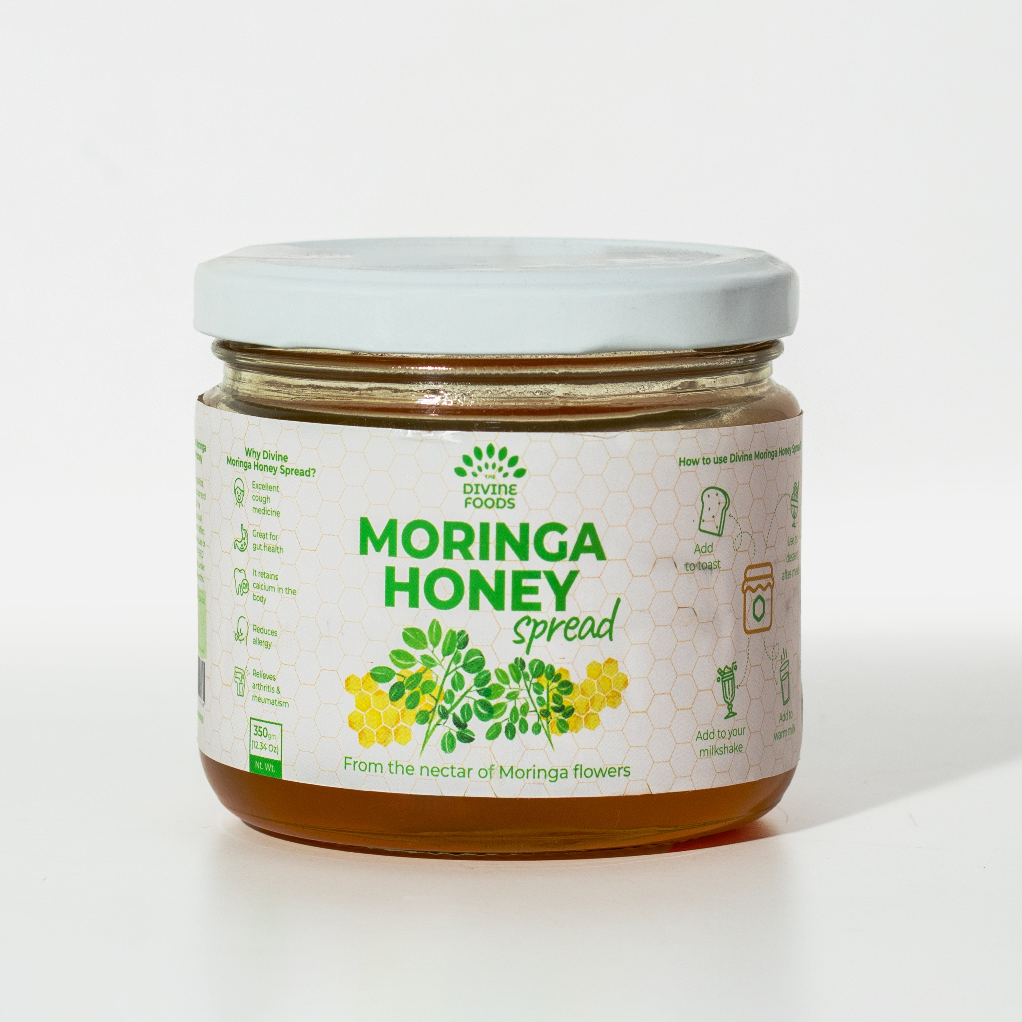 The Divine Foods Organic Moringa Honey Spread For Detoxify the Gut - 3 ...