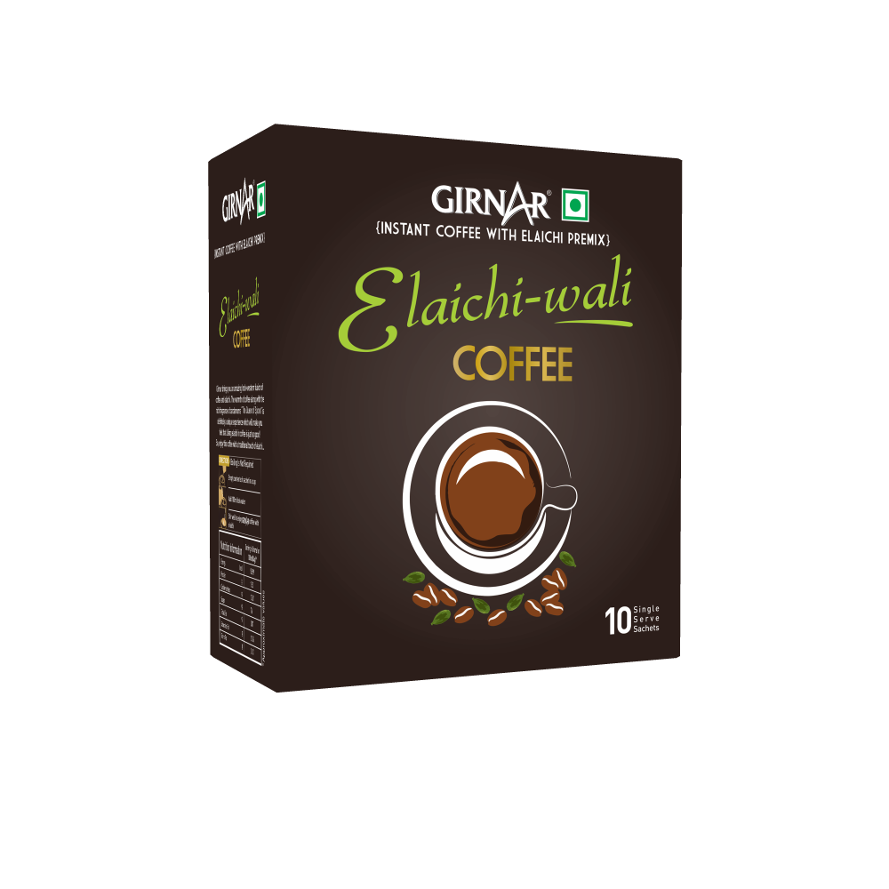 Girnar Instant Premix Coffee With Elaichi - 10 Sachets - Veeha Foods