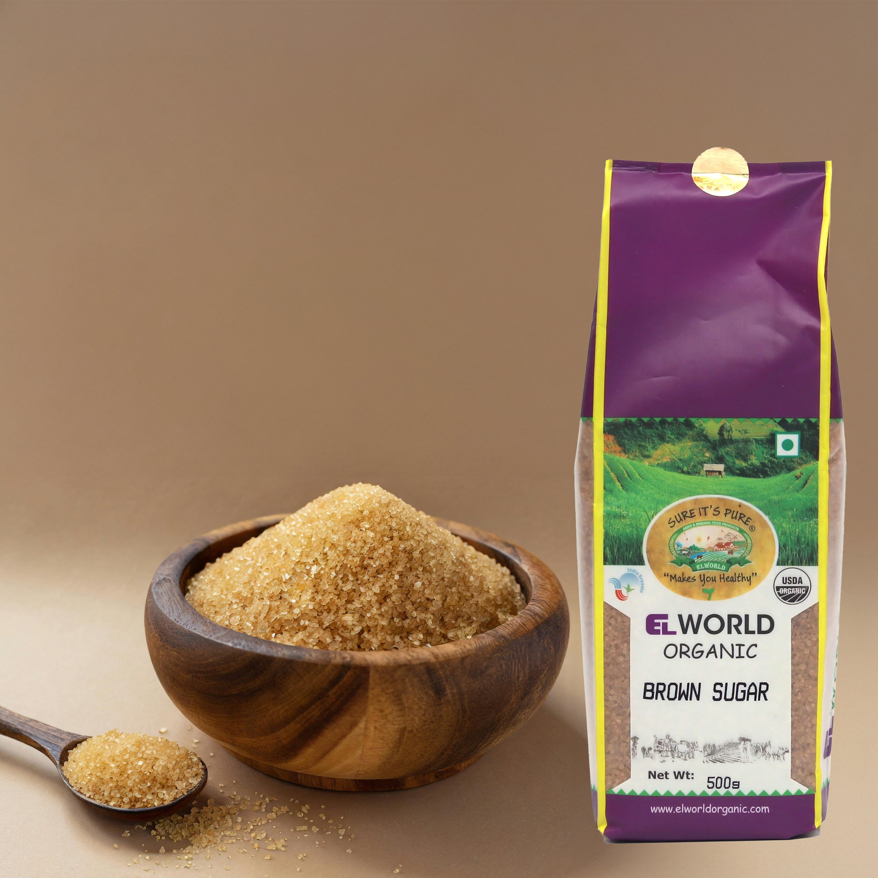 Elworld Agro & Organic Food Products Brown Sugar - Veeha Foods