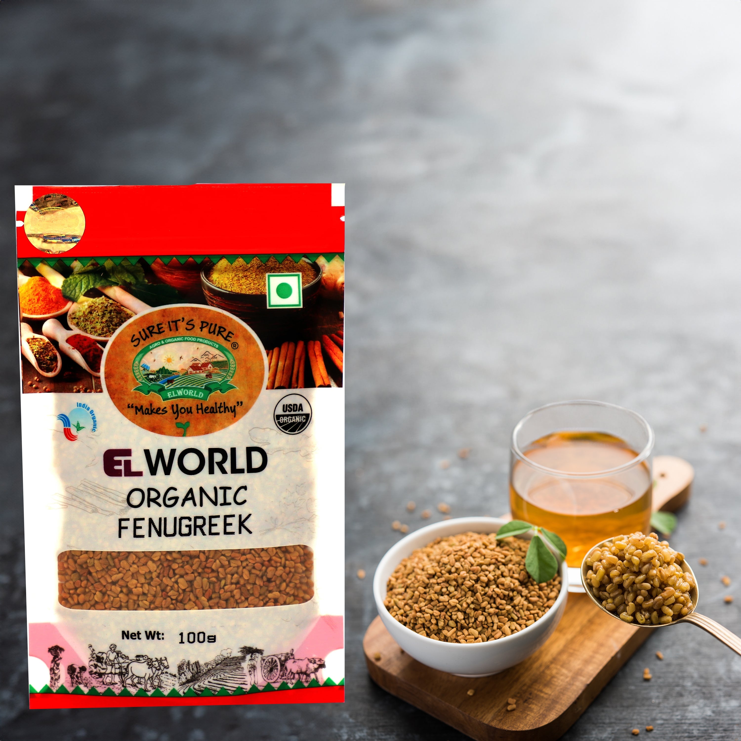 Elworld Agro & Organic Food Products Fenugreek Methi - 100 gms – Veeha ...