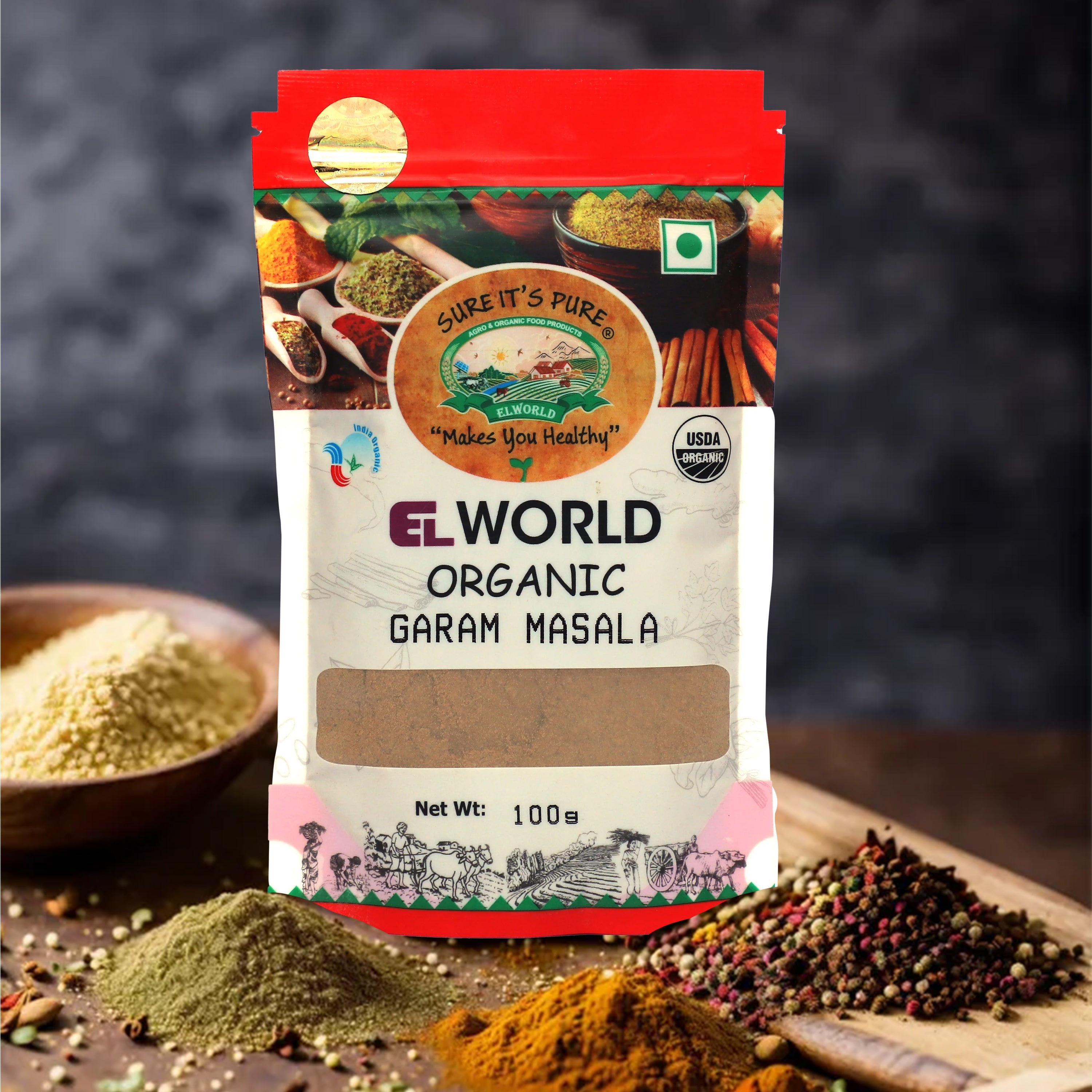 Elworld Agro & Organic Food Products Garam Masala - 100 gms - Veeha Foods
