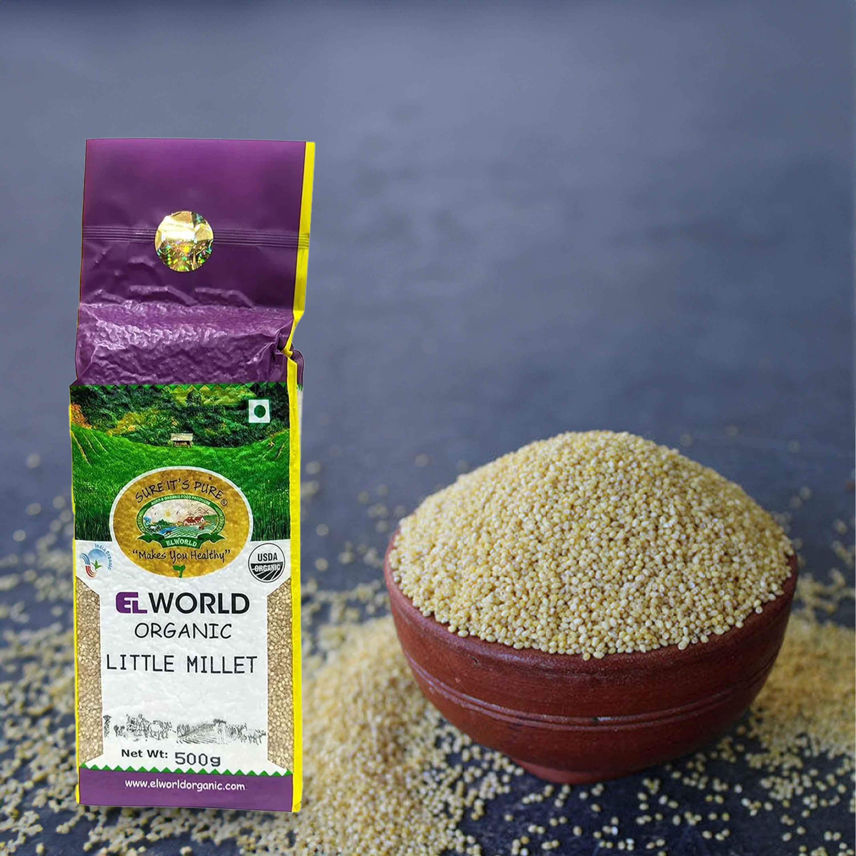 Elworld Agro & Organic Food Products Little Millet - 500 gms - Veeha Foods