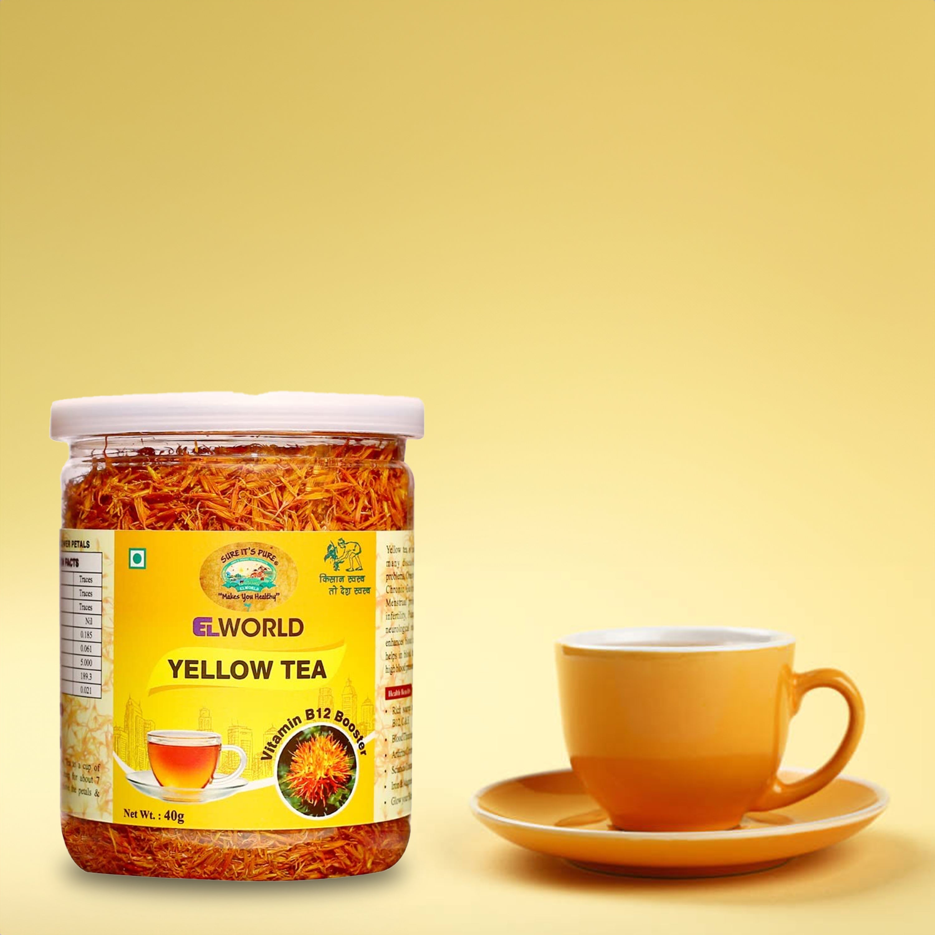 Elworld Agro & Organic Food Products Safflower Tea - Yellow Tea - 40 g ...