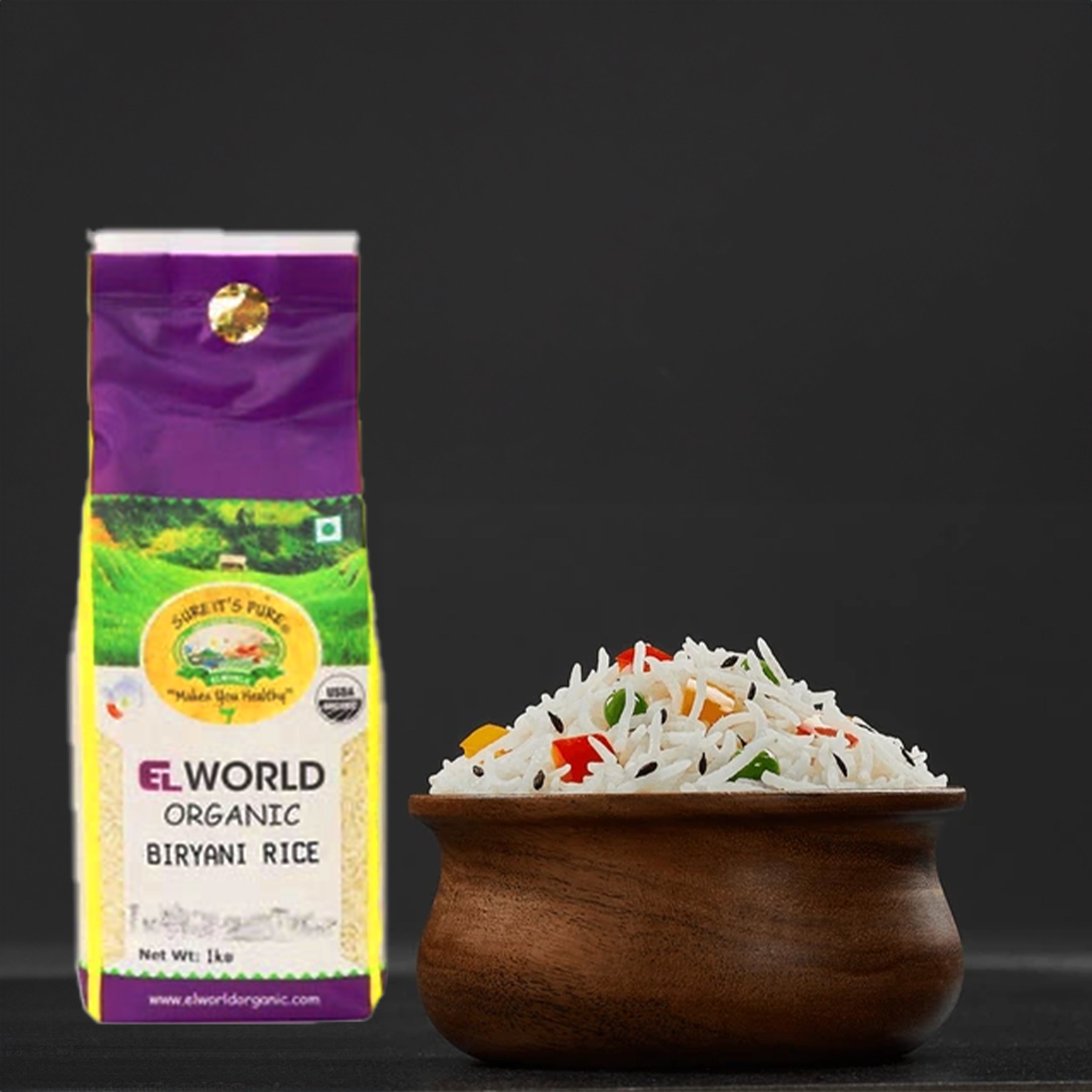 Elworld Agro & Organic Food Products Organic Biryani Rice - 1 kg ...